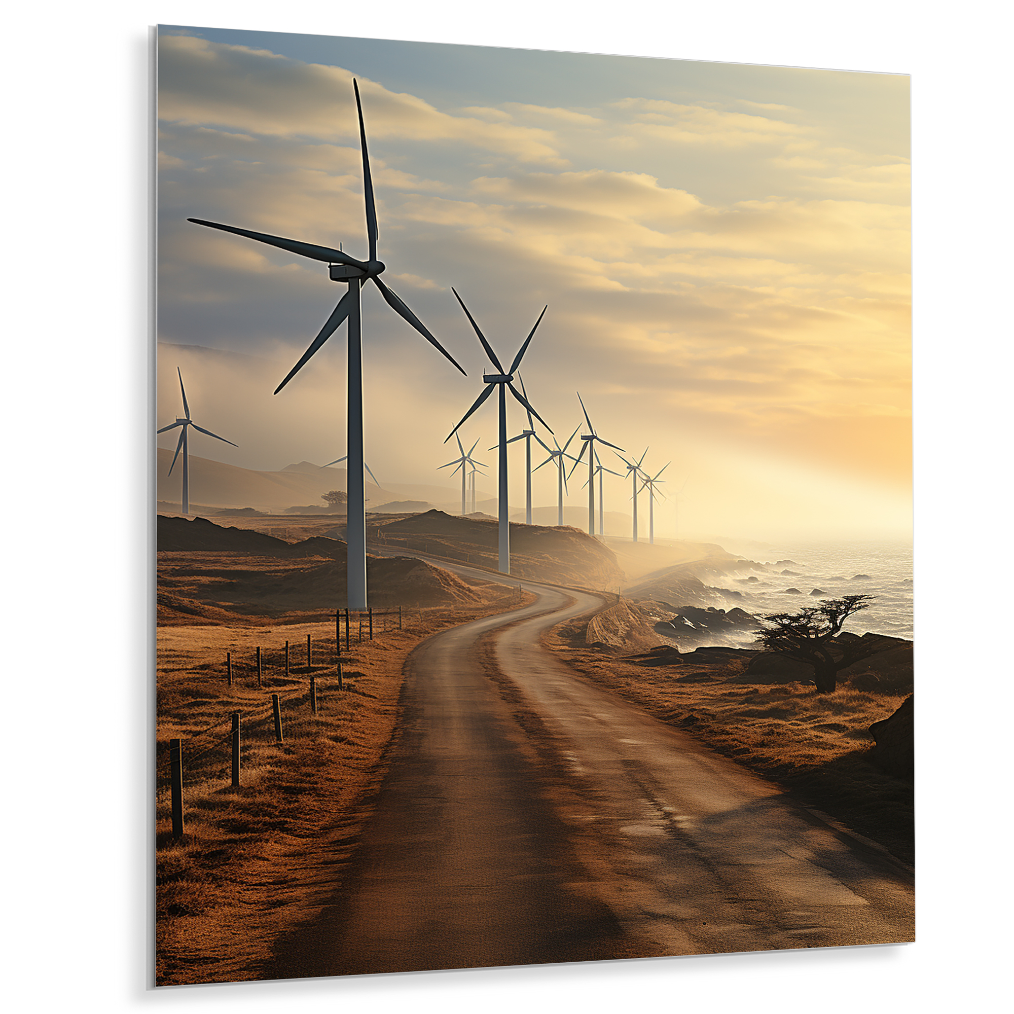 Designart "Contemporary Energies of Wind Turbines" Wind Turbines Metal ...