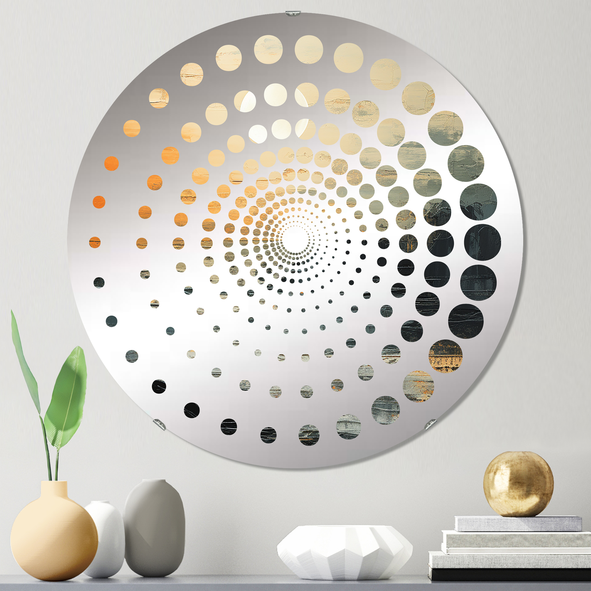 Designart "Contemporary Seaside Enigmatic Dawn" Coastal Spiral Dot ...