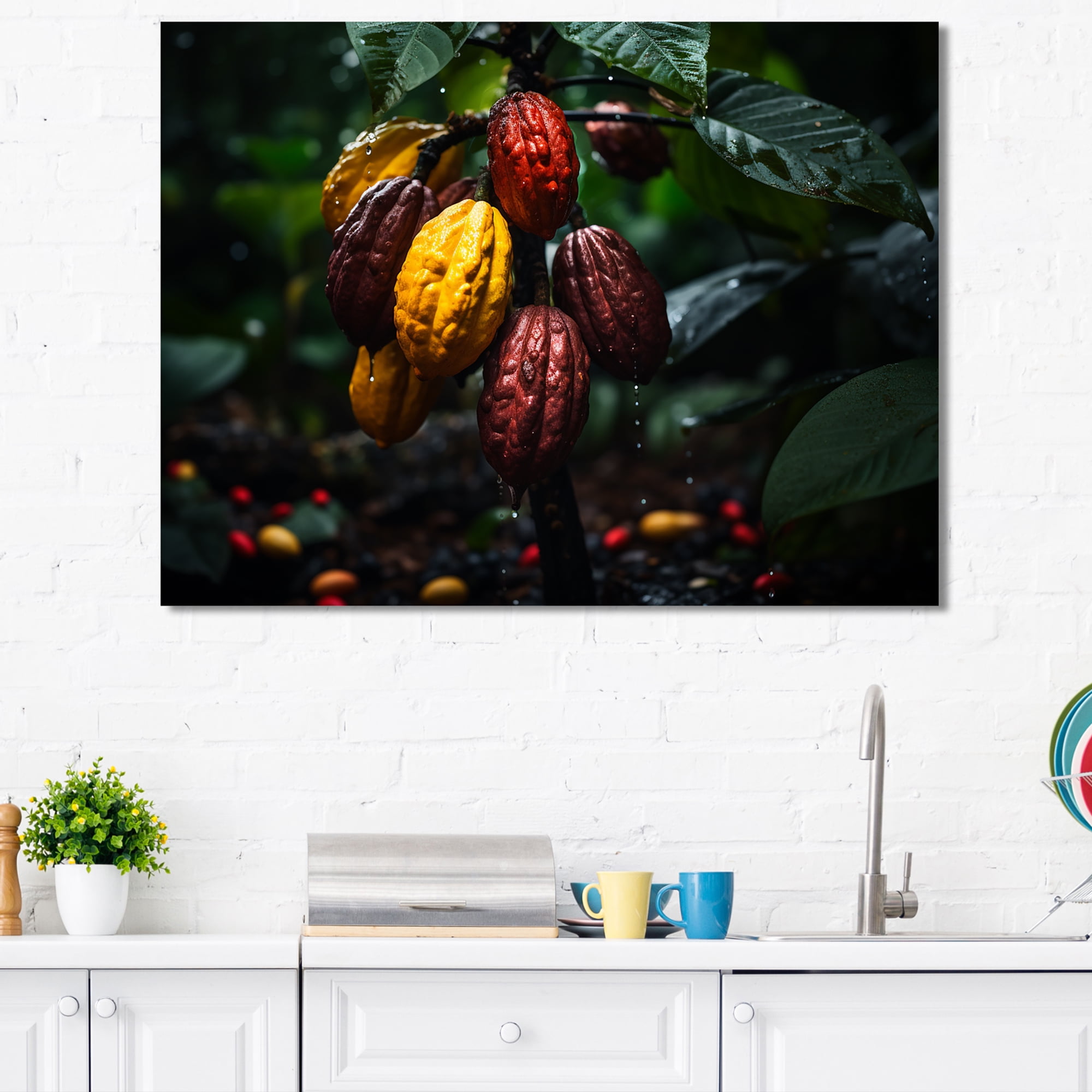 Designart "Converging Chocolate Streams" cacao Wall Art Living Room ...
