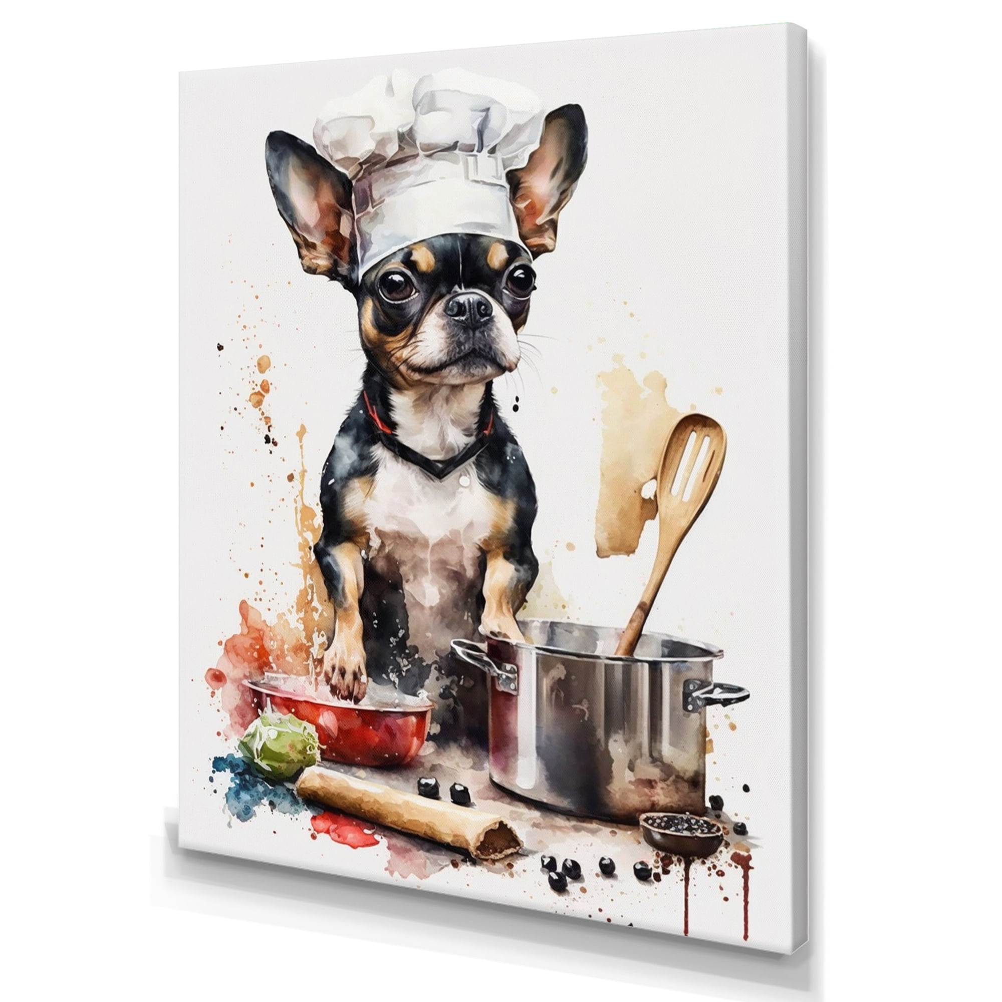Designart Cooking Dog In The Kitchen II Canvas Wall Art - Walmart.com