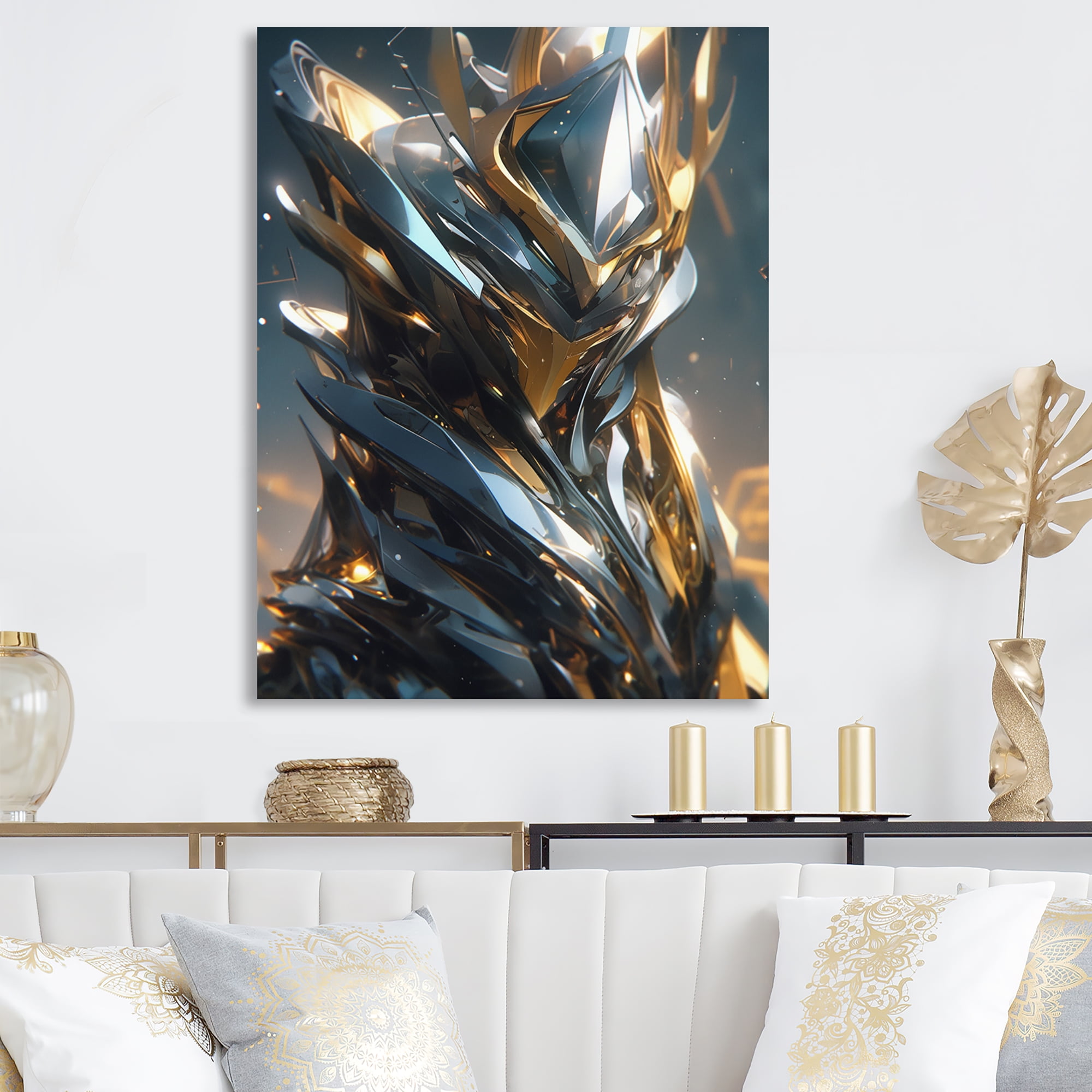 Designart "Cosmic Alien Otherworldly Presence" Alien Metal Wall Art ...