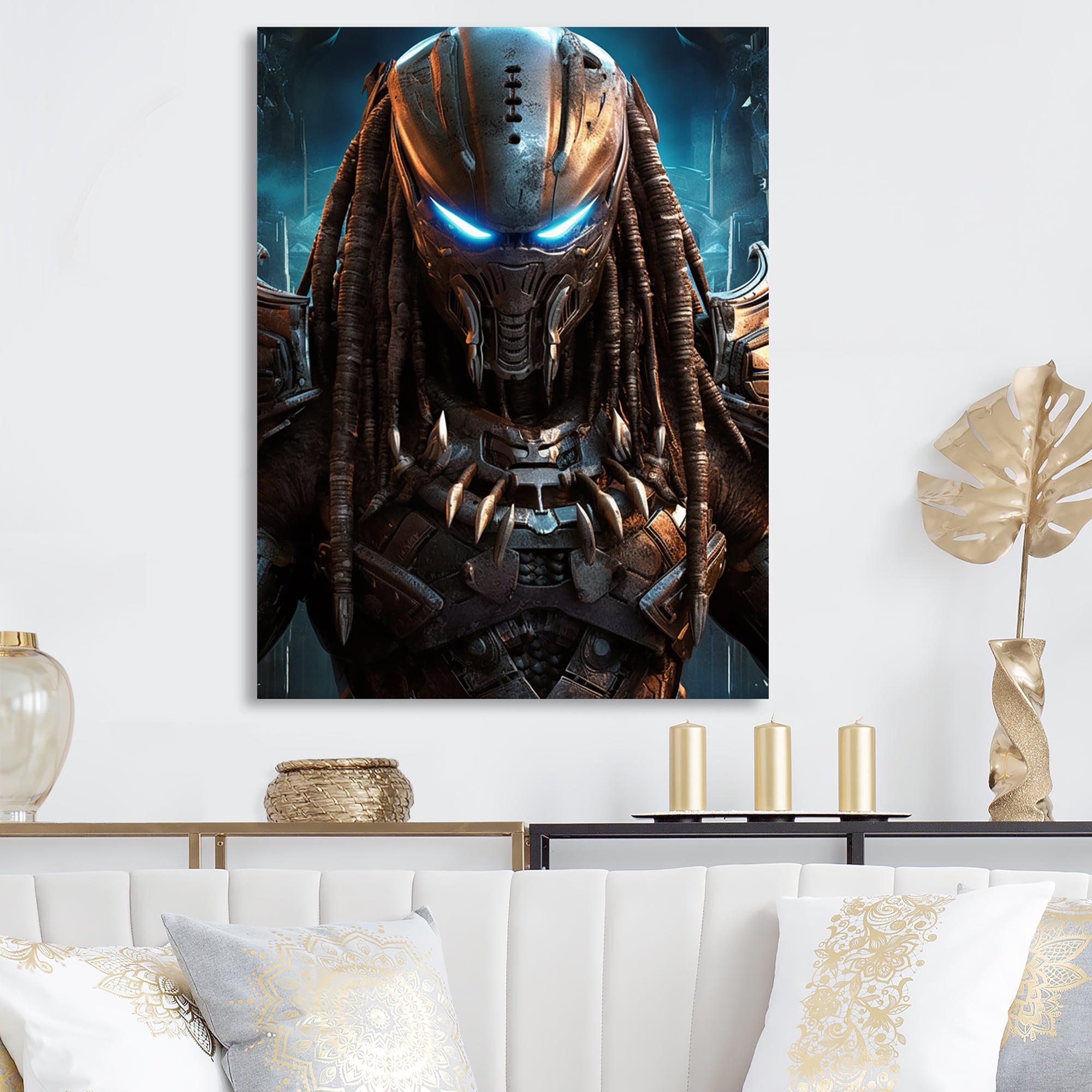 Designart "Cosmic Alien Predator Mysterious Hunter II" Alien Metal Art ...