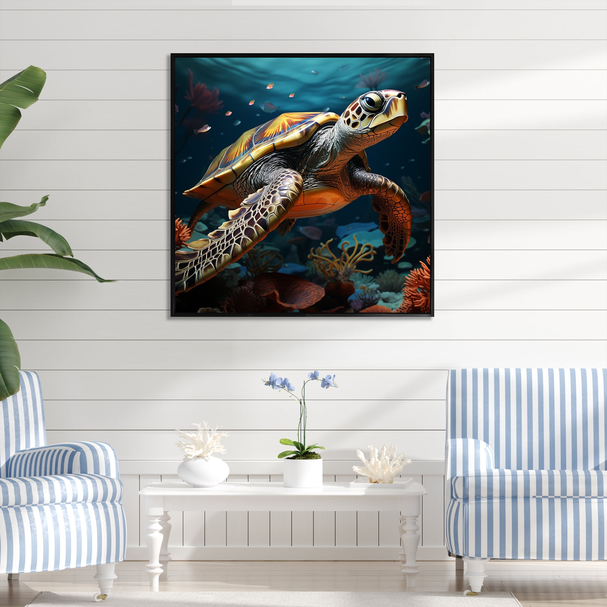 Designart "Cosmic Art Style Showing A Turtle'S Cosmic Adventure ...