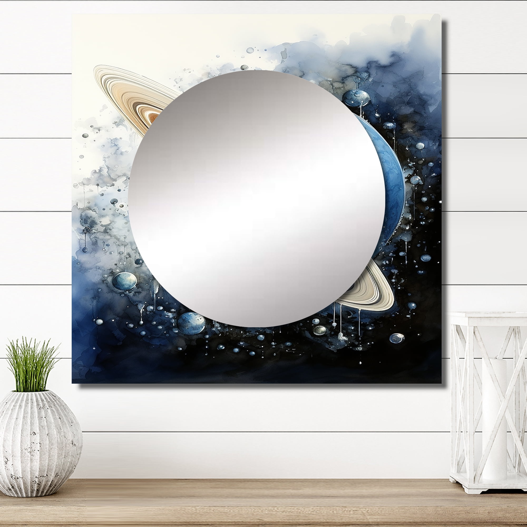 Designart "Cosmic Wonder Of The Sapphire Saturn" Our Solar System ...
