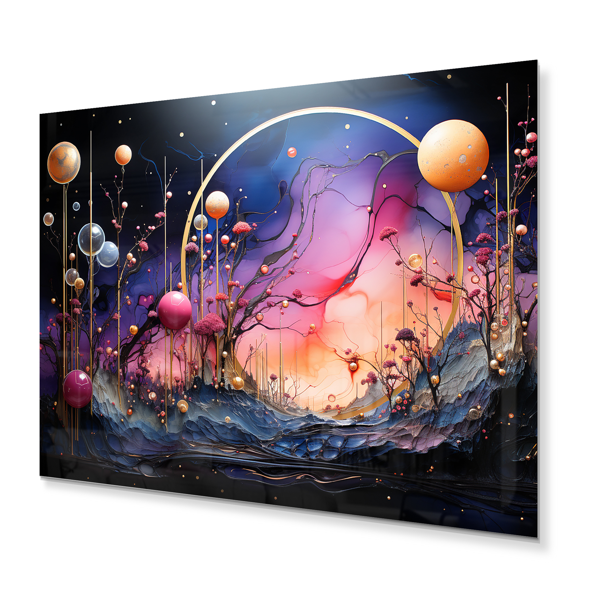 Designart "Cosmic composition I" Abstract Collages Metal Wall Art ...