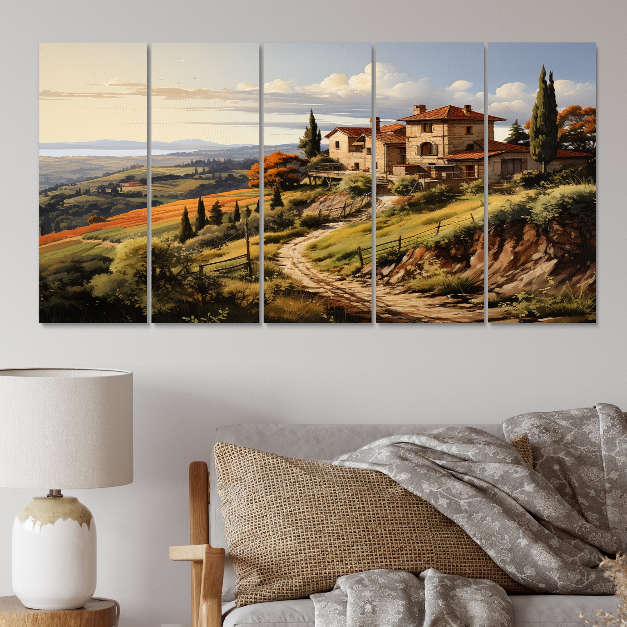 Designart "Country beauty Tuscan Splendor" Landscapes Art Living Room ...