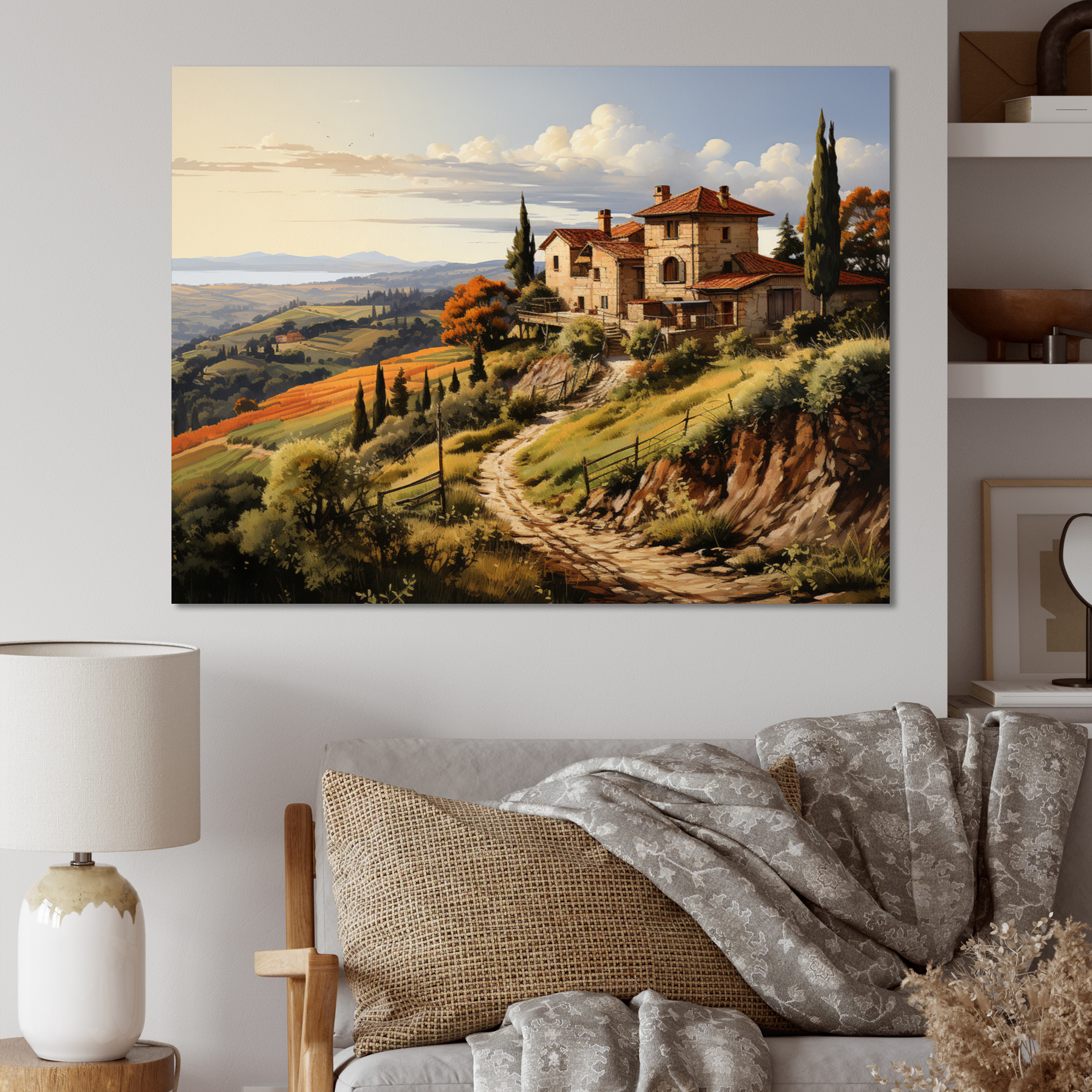 Designart "Country beauty Tuscan Splendor" Landscapes Wall Decor ...