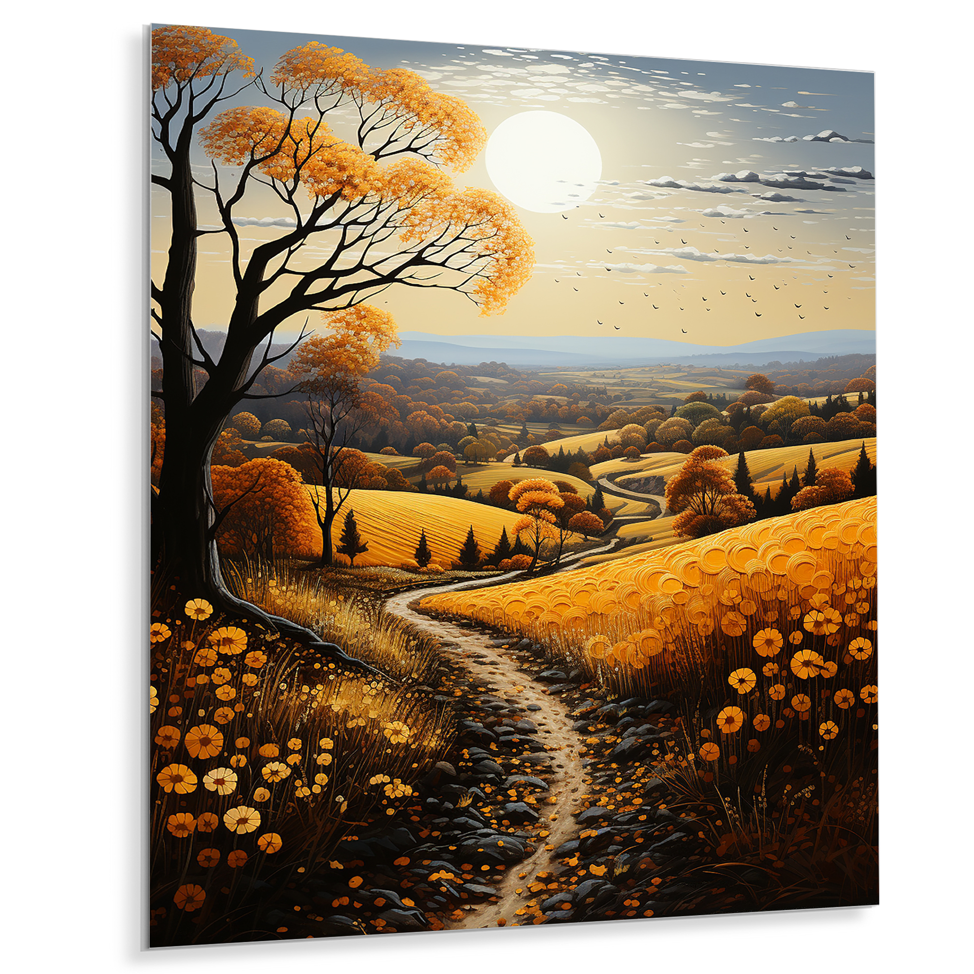 Designart "Countryside Harvest Gold Collage I" Landscape & Nature Metal ...
