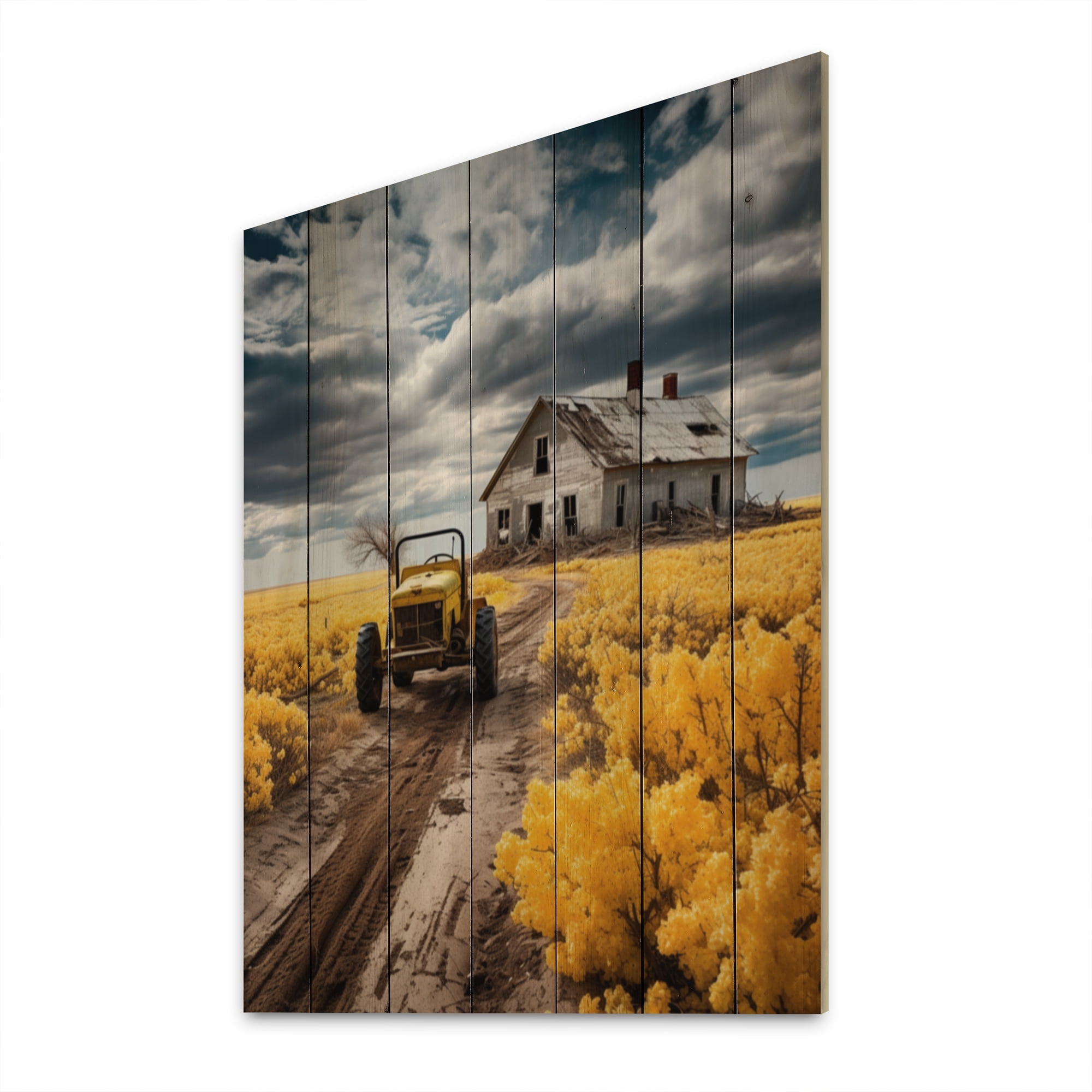 Designart "Countryside Haven Farmhouse Tractor wall art I" Farm Print ...