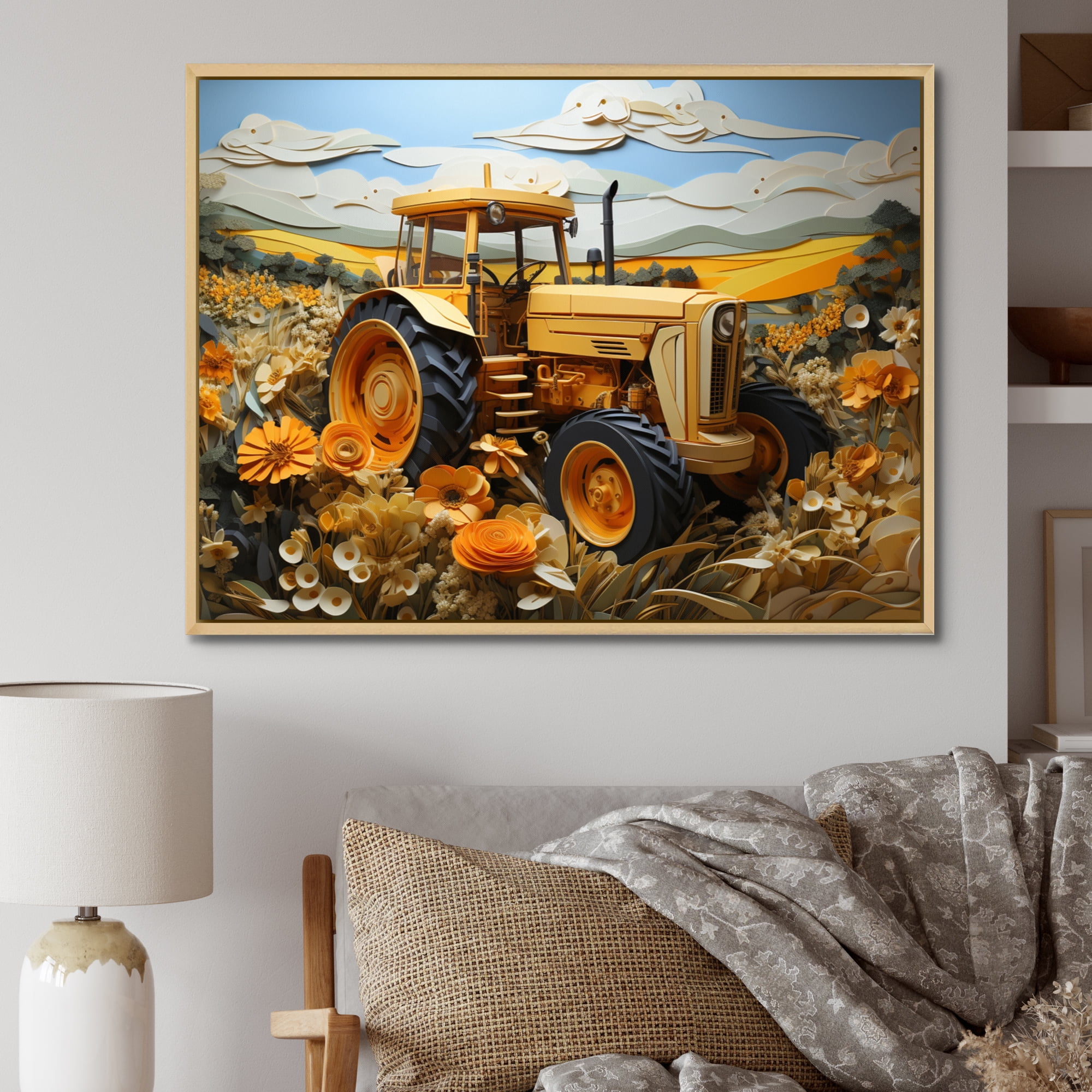 Designart "Countryside Haven Farmhouse Tractor wall art II" Farmhouse ...