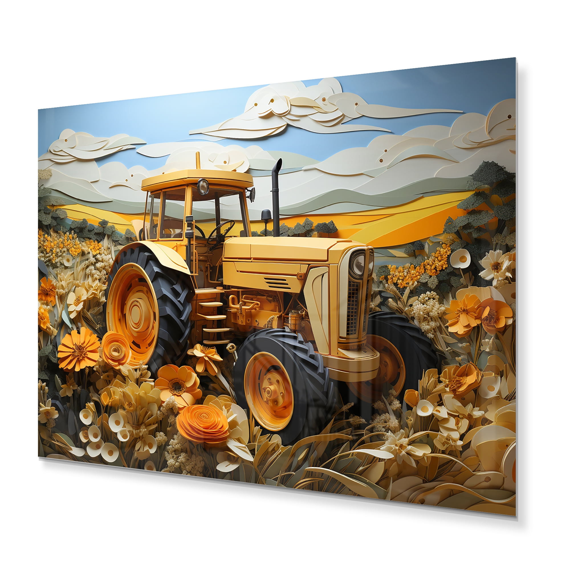Designart "Countryside Haven Farmhouse Tractor wall art II" Farmhouse ...