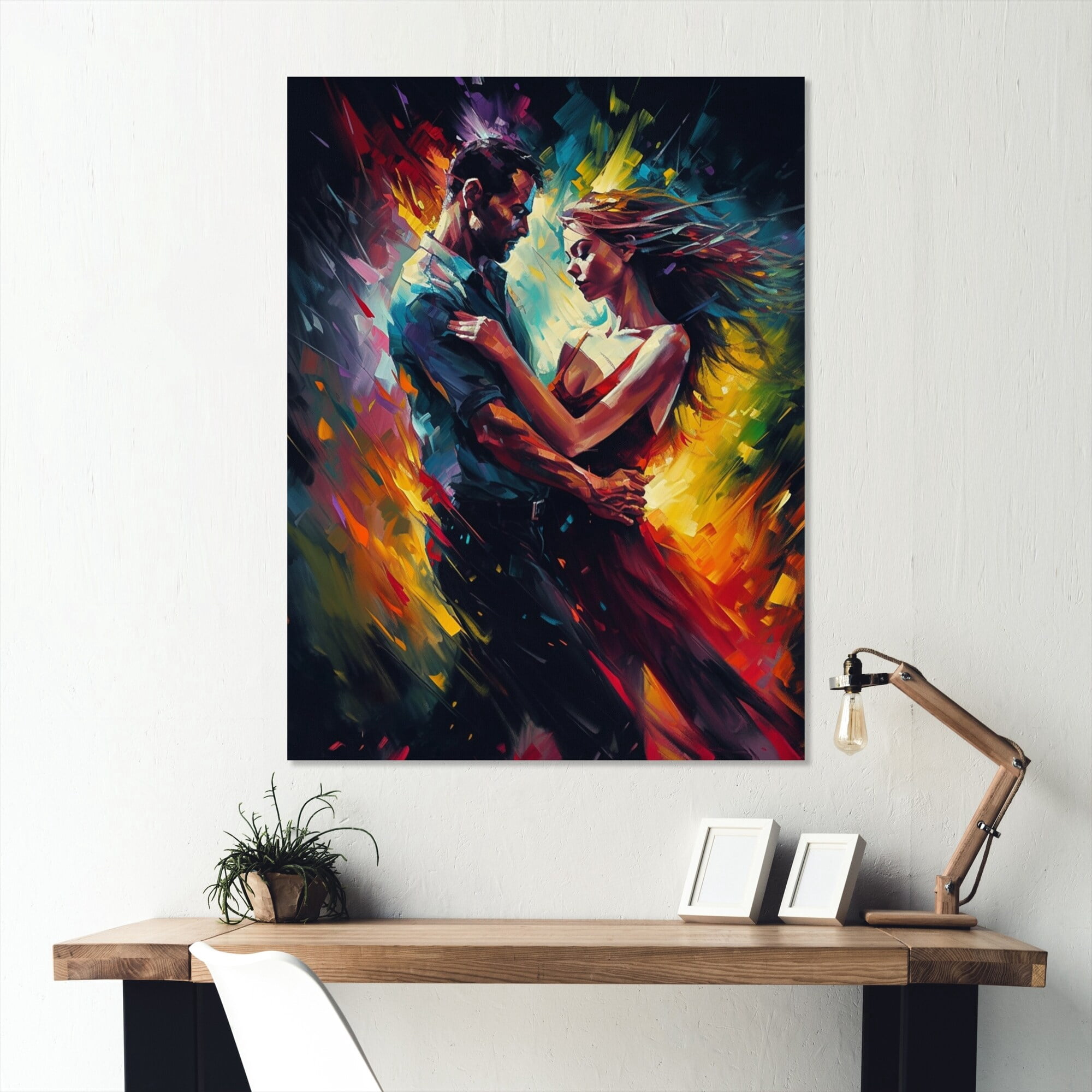 Designart "Couple Dancing Colorful II" Romantic Metal Art Living Room ...