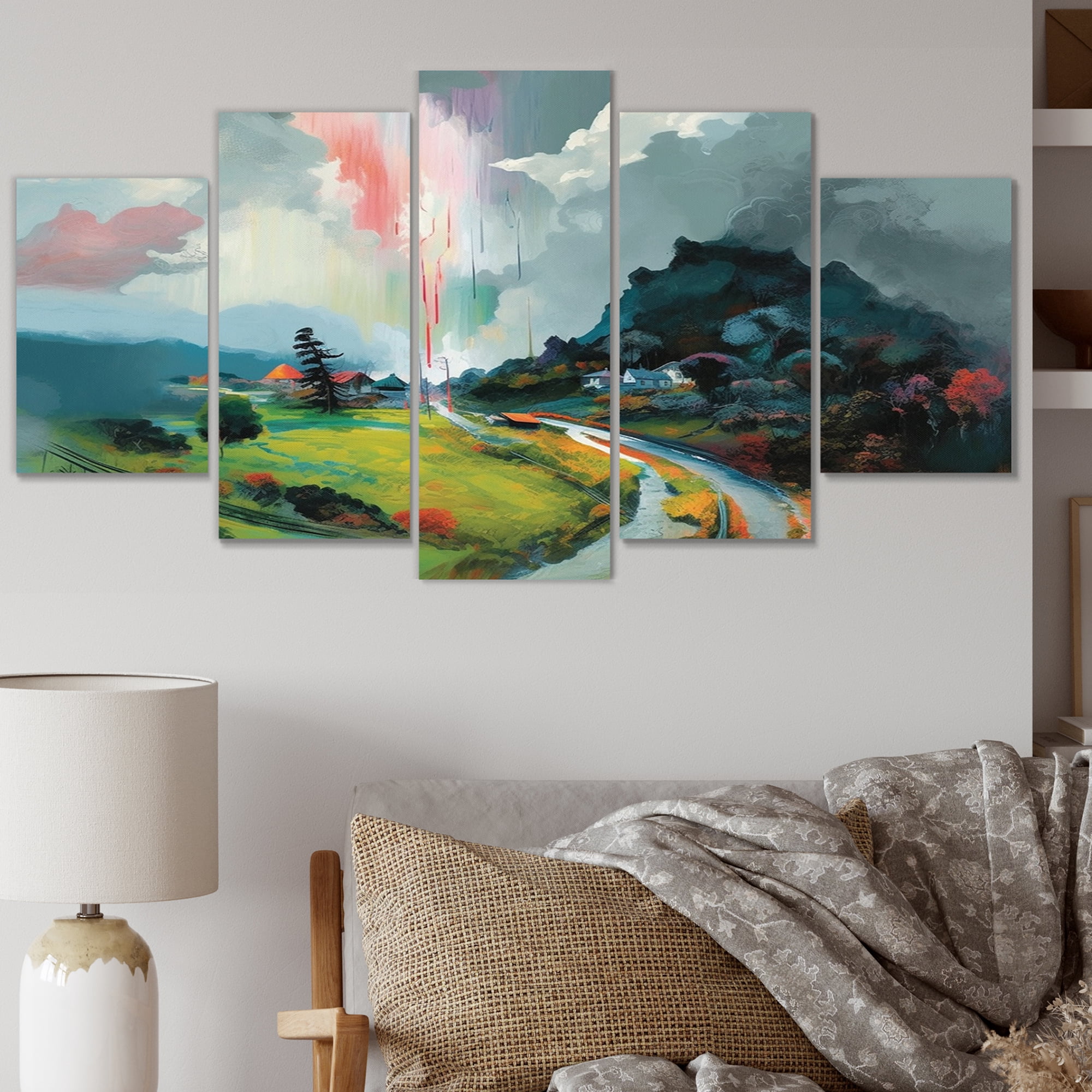 Designart "Cozy Countryside Rural Comfort" Lakehouse Metal Wall Decor ...