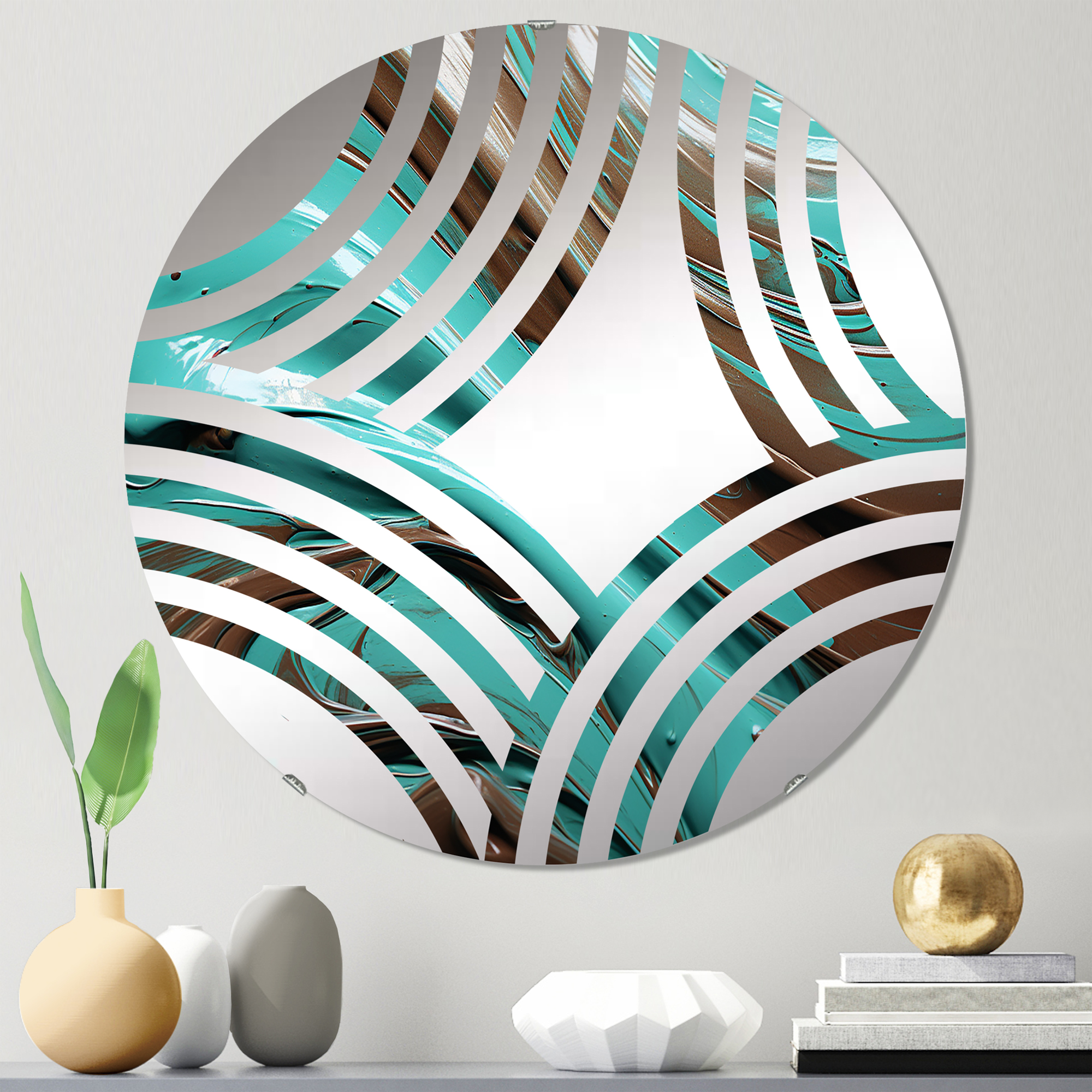 Designart "Creamy Chocolate Elixir II" cacao Baptist Fan Round Wall ...