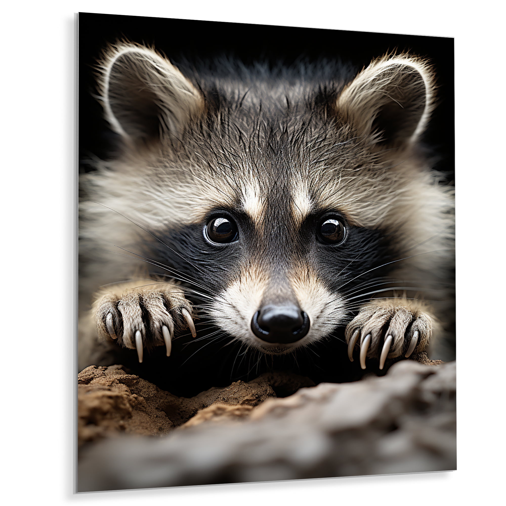 Designart "Creature Masked Prowler" Animals Raccoon Metal Art Print ...