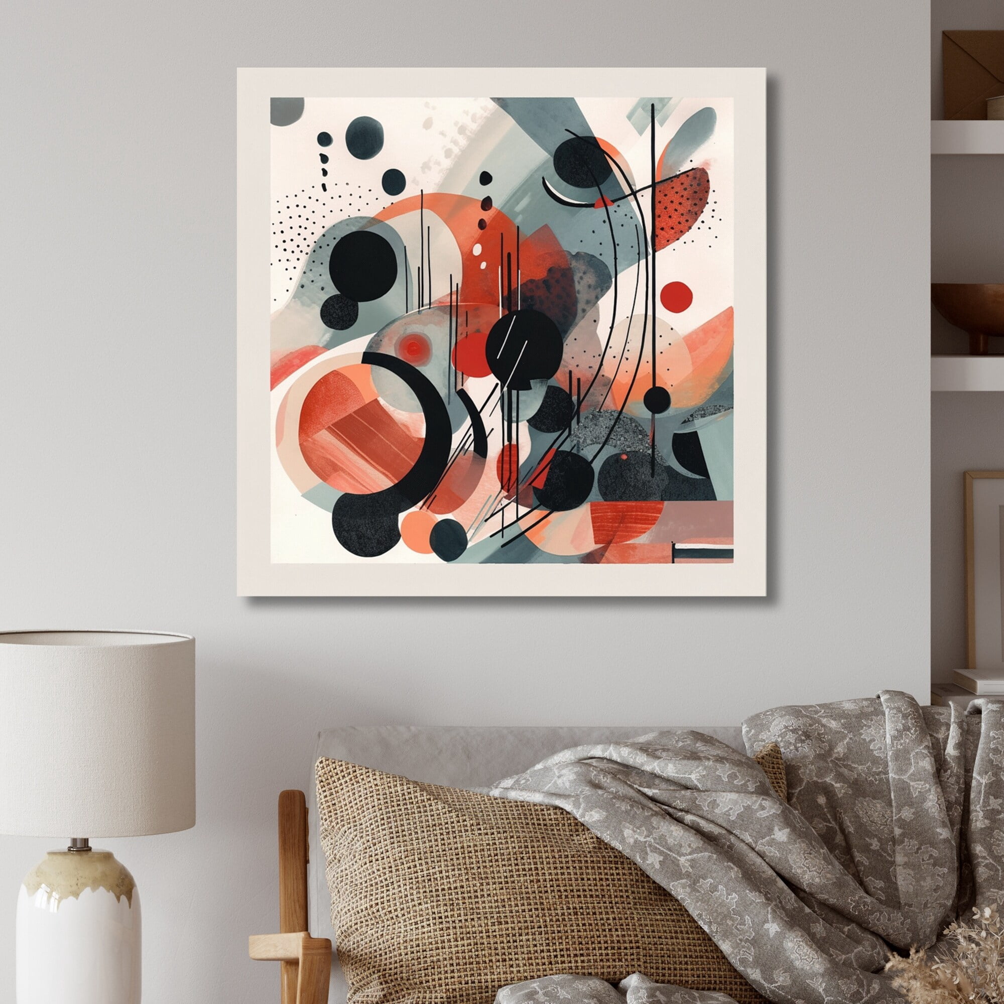 Designart "Crimson Secrets in Minimalism I" Minimalism Metal Wall Art ...