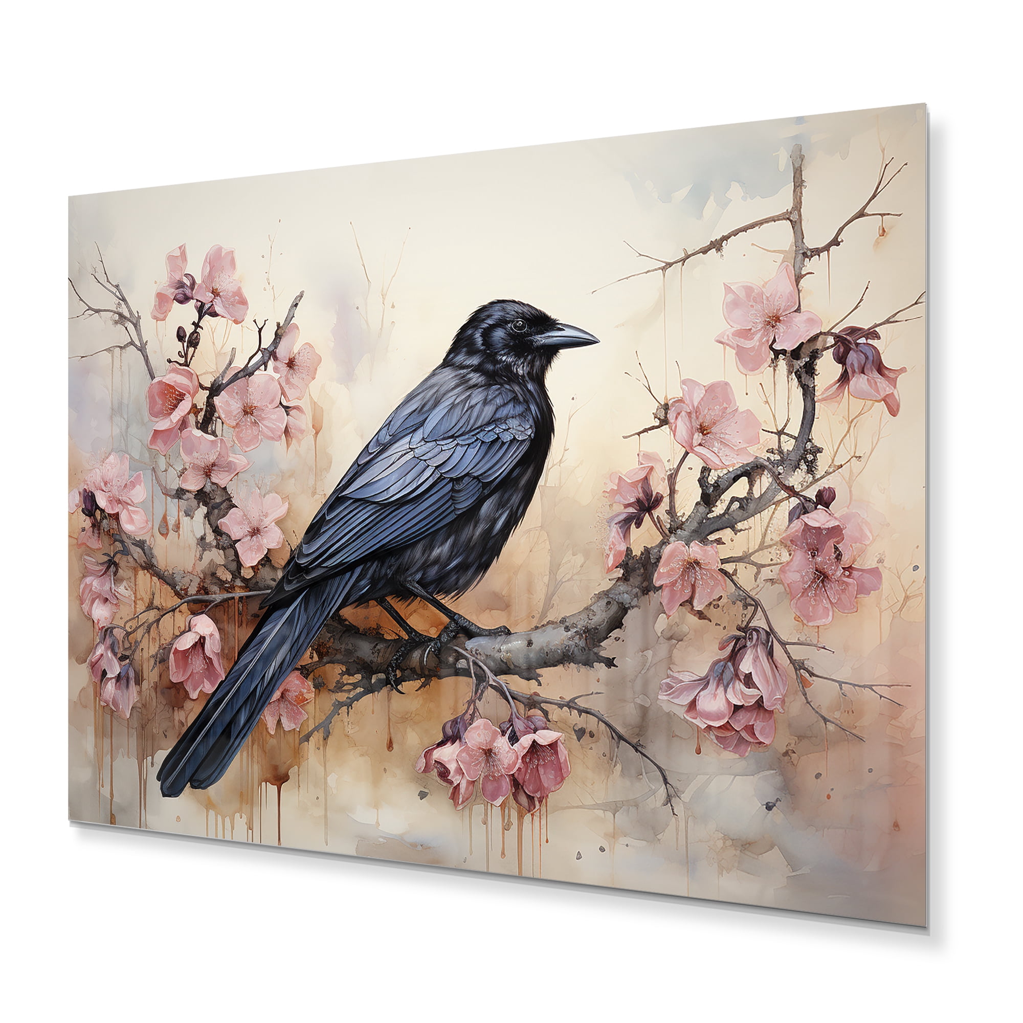 Designart "Crow Royalty I" Animals Metal Wall Art - Walmart.com
