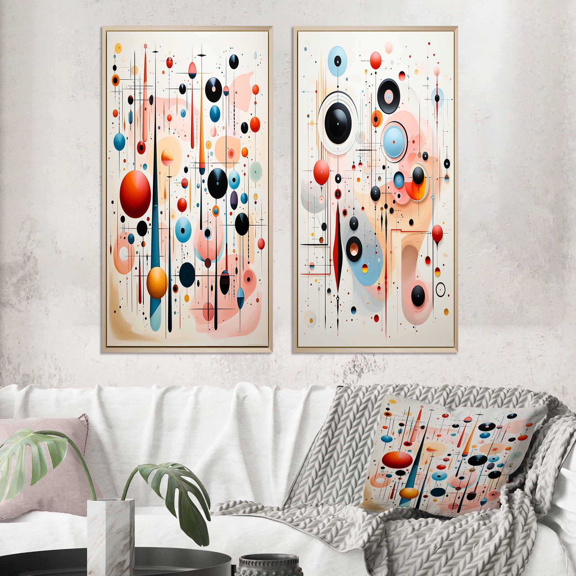 Designart "Crystalline Pastels Retro Consciousness III" Abstract Shapes ...