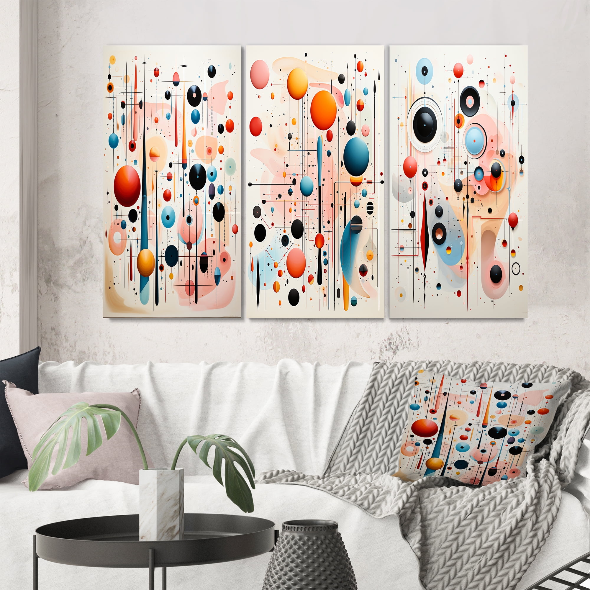 Designart "Crystalline Pastels Retro Consciousness III" Abstract Shapes ...