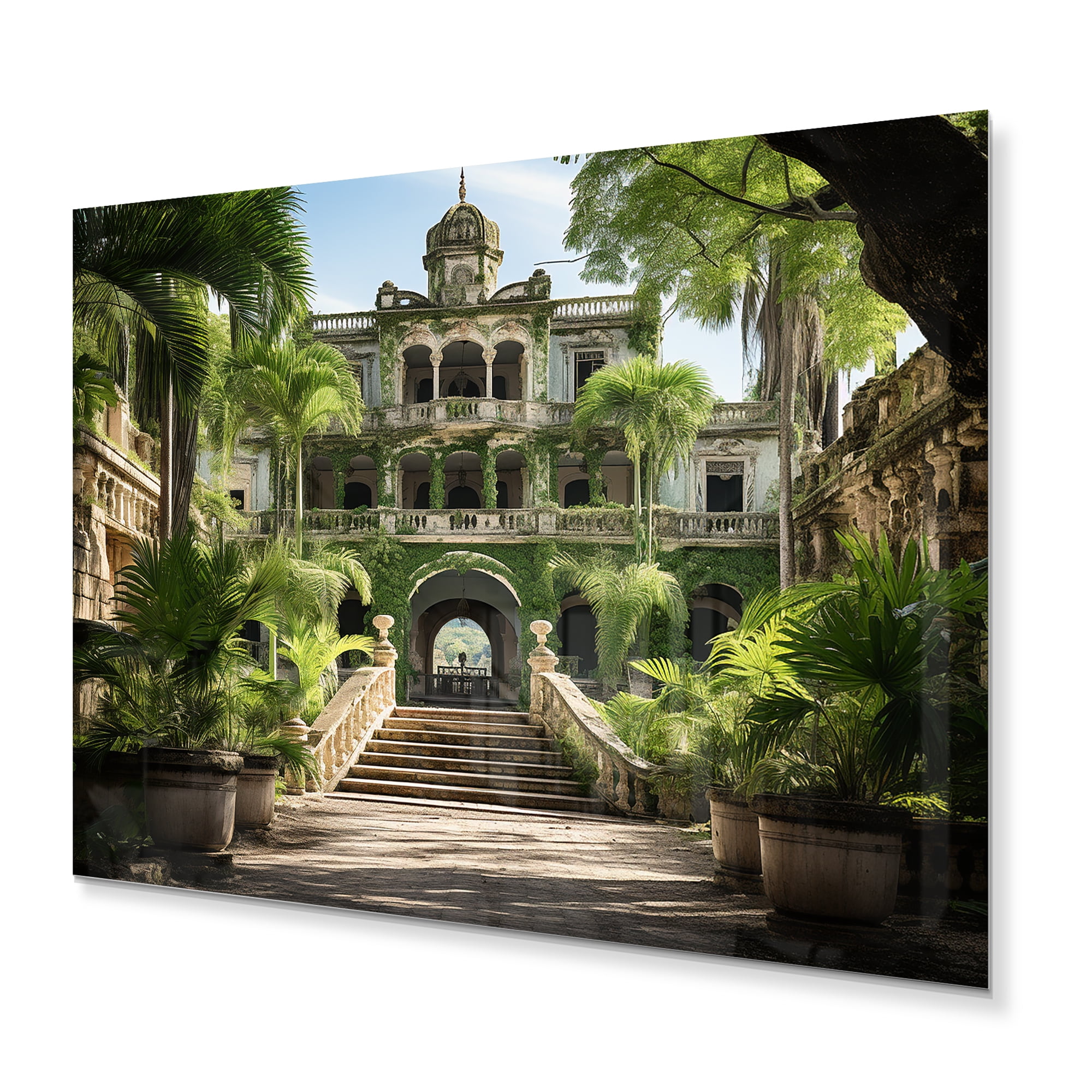 Designart "Cuba Colonial beauty Green" Architecture Metal Wall Decor ...