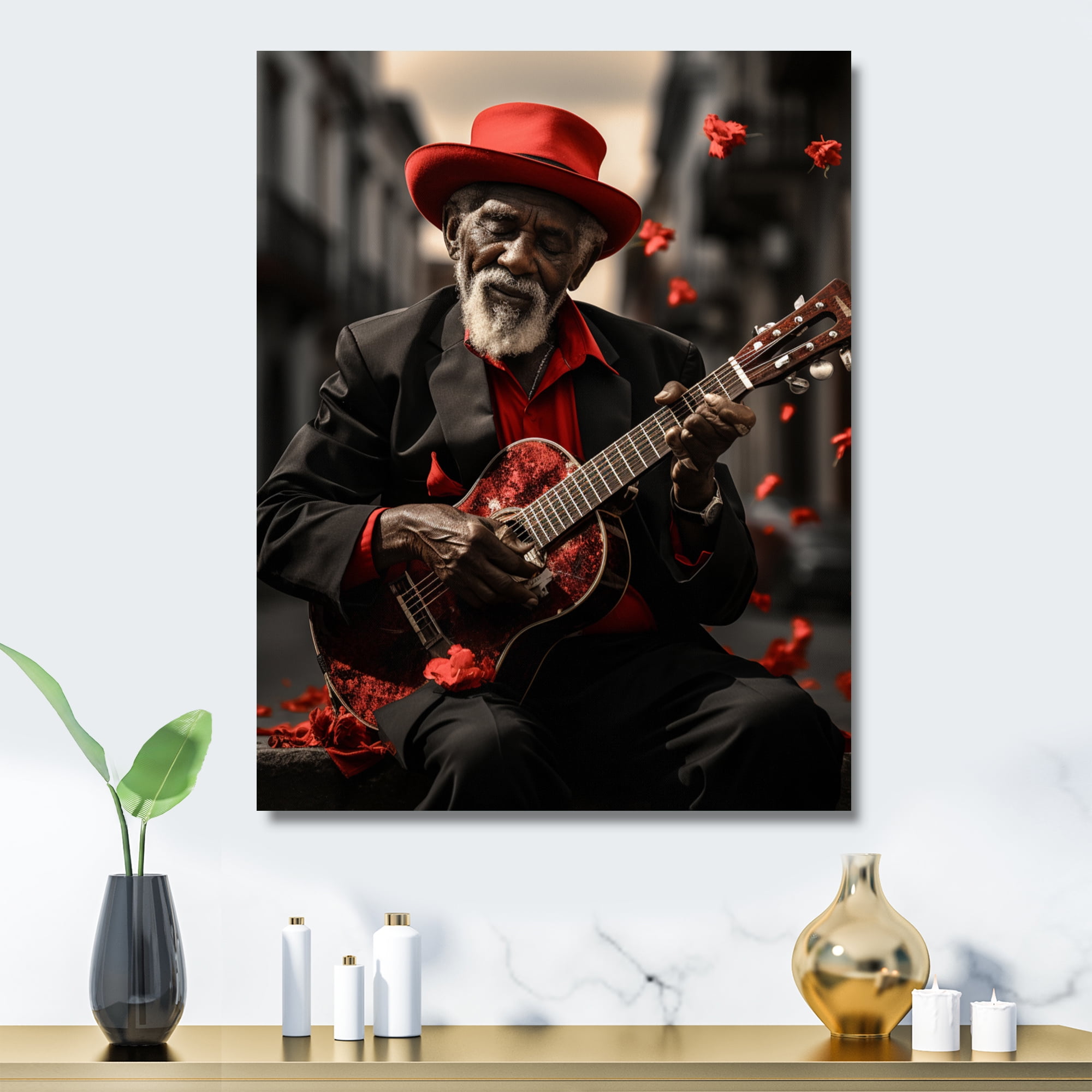 Designart "Cuban Singer in Red II" Beach & Ocean Metal Wall Decor ...