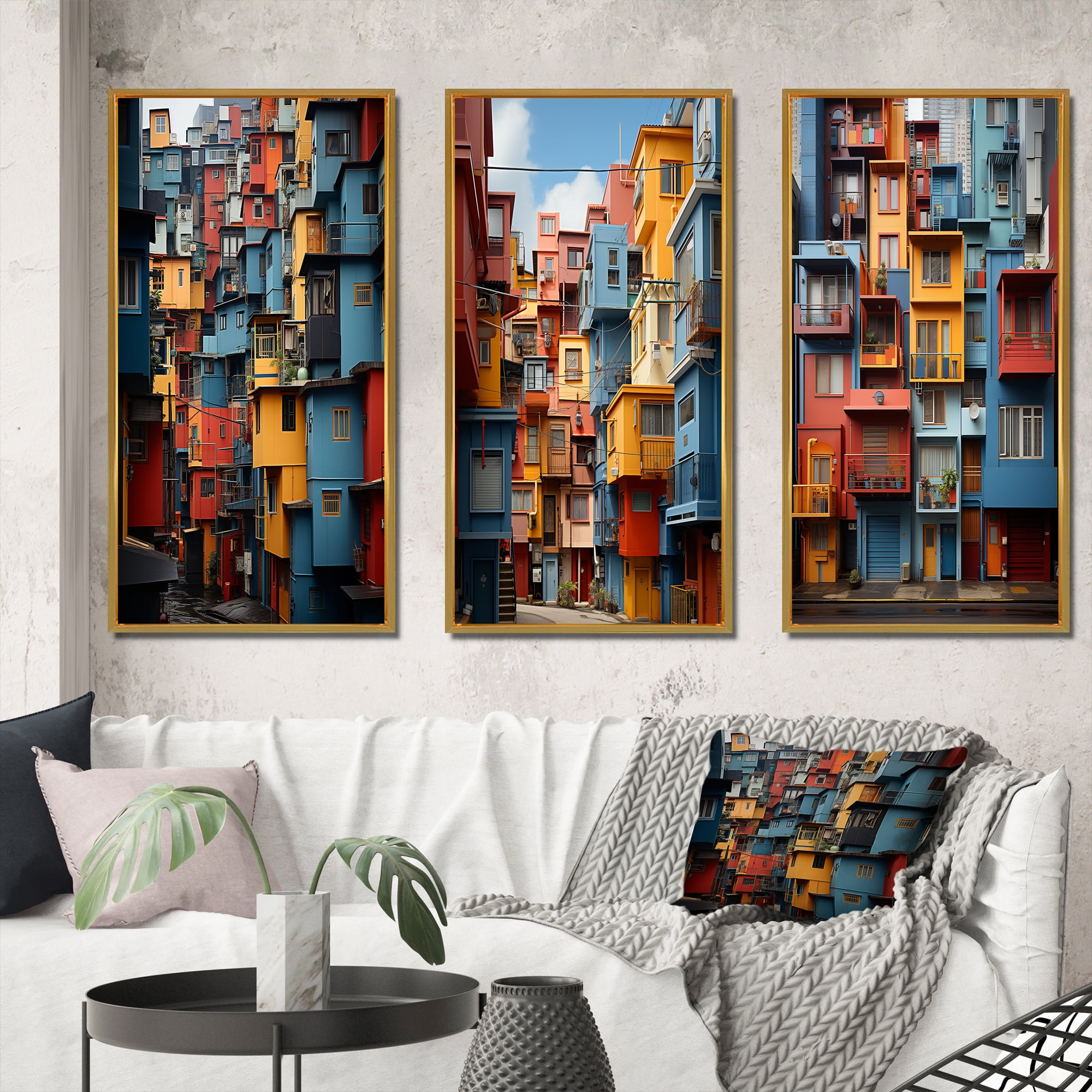 Designart "Cubic Dynamism in the Cityscape II" Cityscapes Framed Wall ...