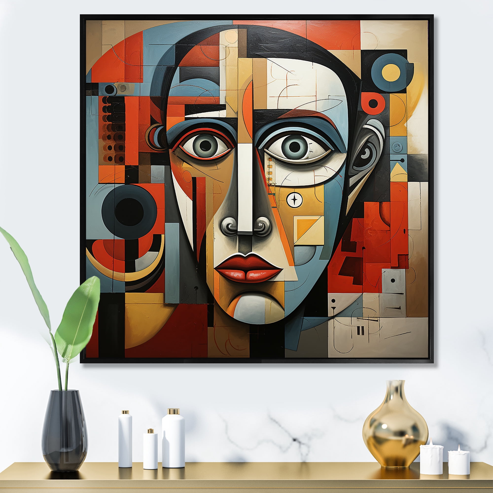 Designart "Cubism Portrait Inspired by Pablo Picasso I" Fashion Framed ...