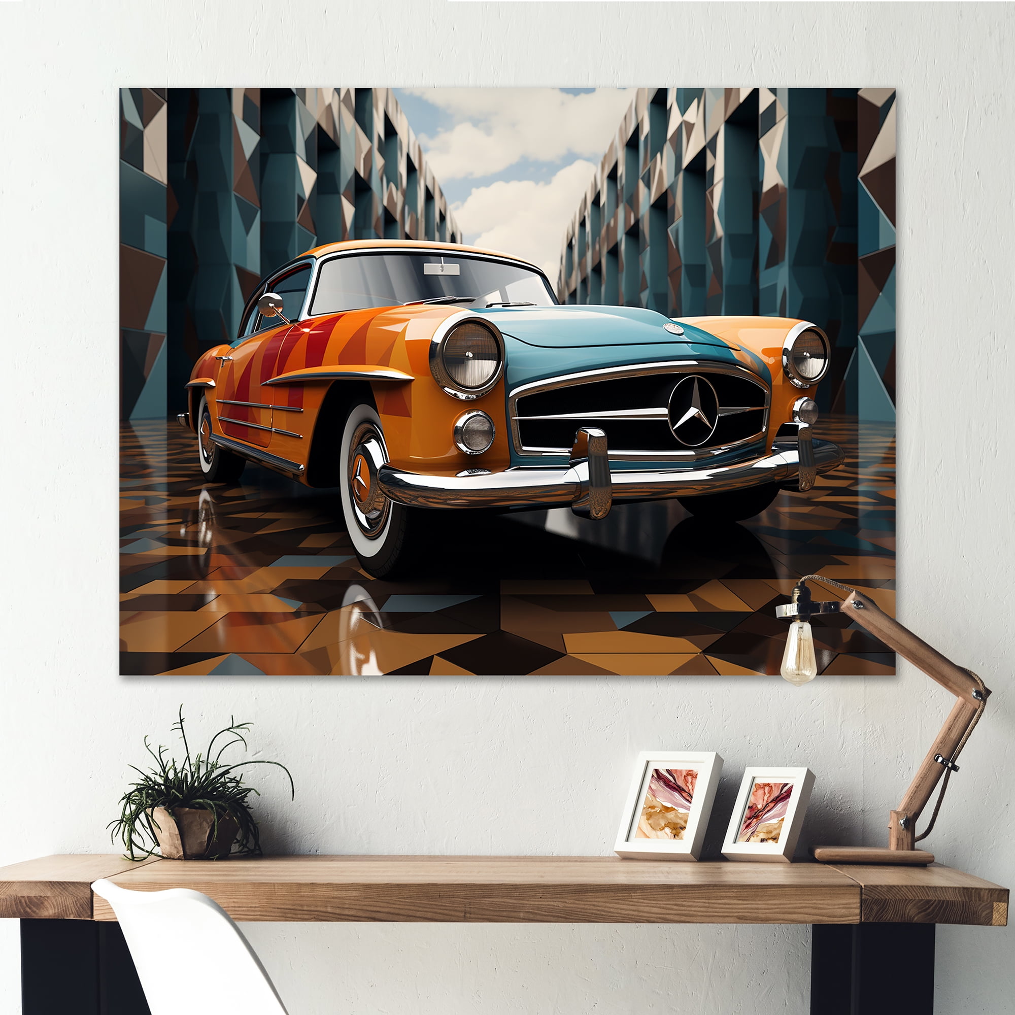 Designart "Cubism Style Retro Car I" Car Vintage Wall Decor - Walmart.com