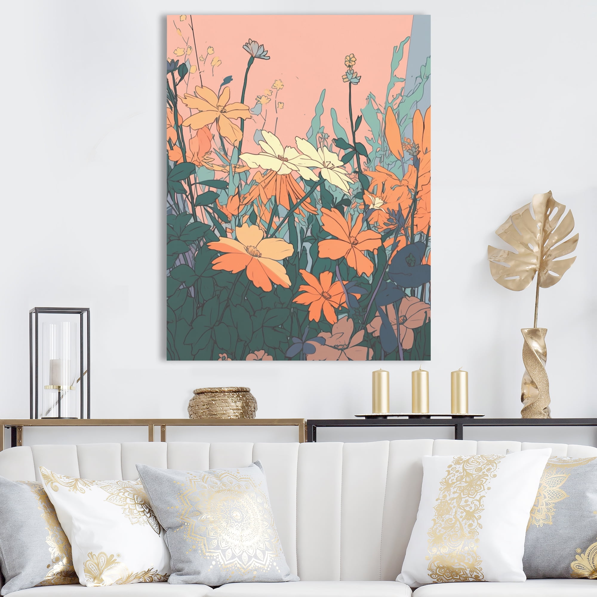 Designart "Daisy 90S Vibes II" Floral Daisy Canvas Wall Art - Walmart.com