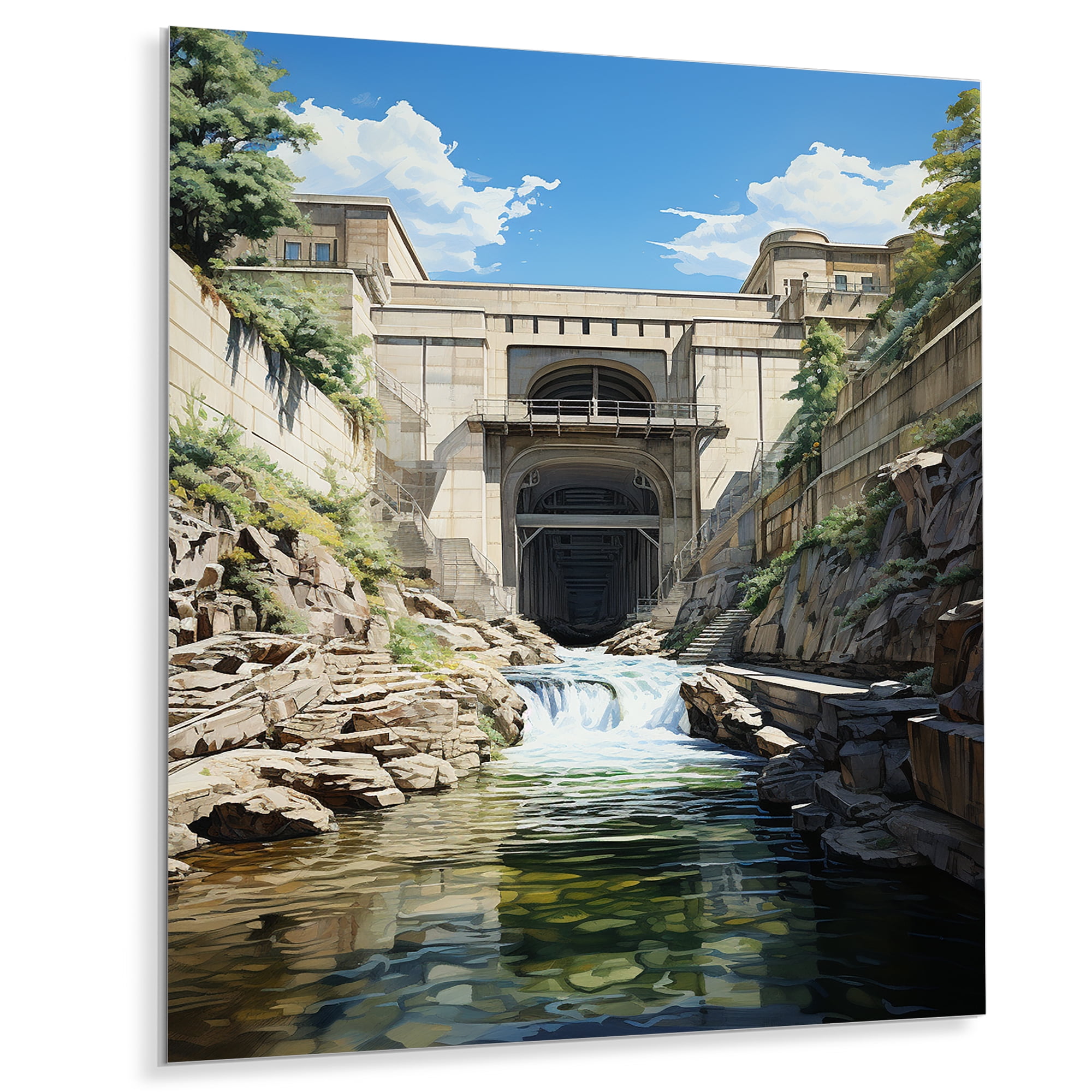 Designart "Dam Structural consistency Architectural" Dams Metal Wall ...
