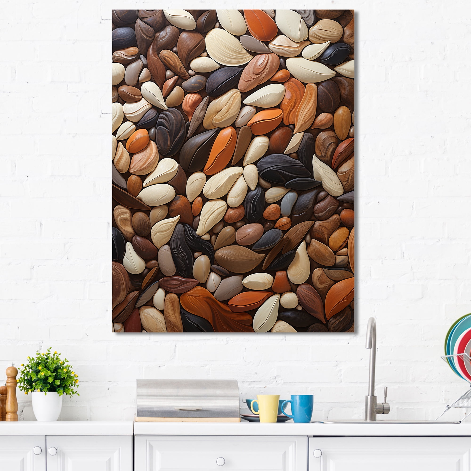 Designart "Dance Of Beans And Stones Montage" cacao Wall Art Prints ...