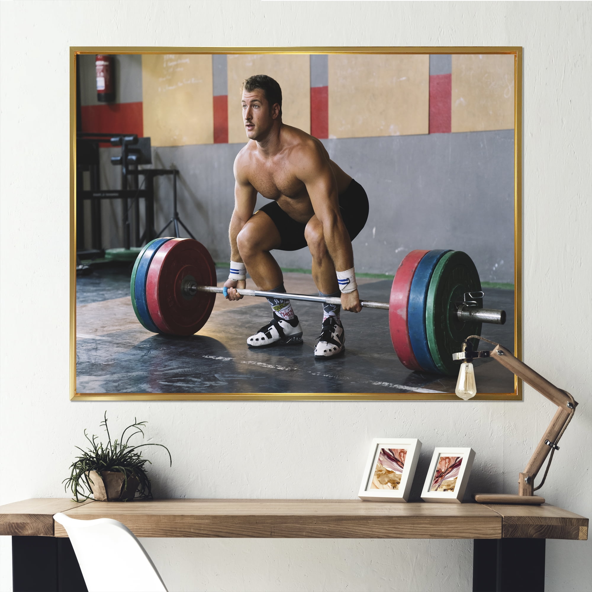 Designart "Deadlifting Bodybuilder" Aerobic & Bodybuilding Floater ...