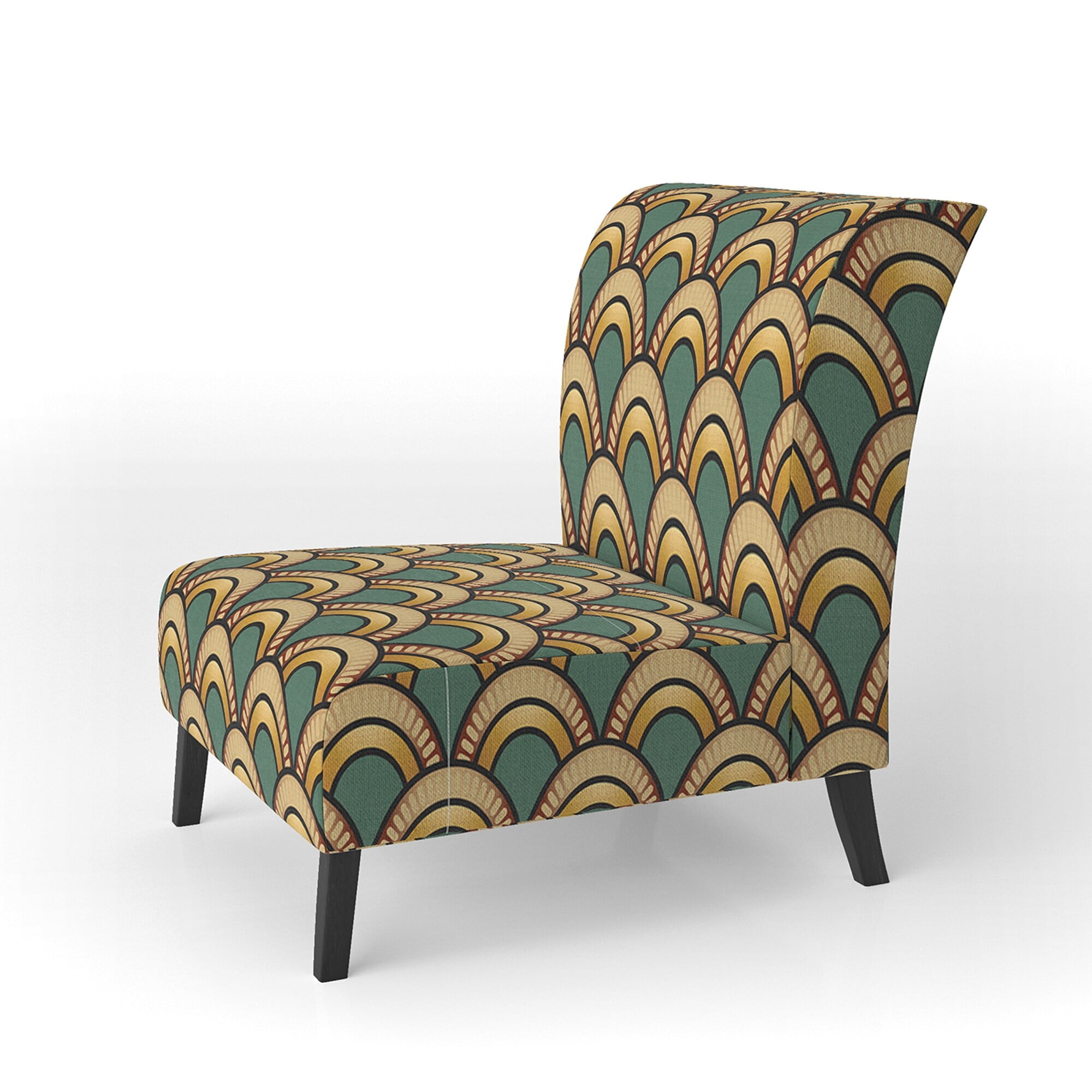 Designart "Deco Pattern" Upholstered Patterned Accent Chair - Arm Chair ...