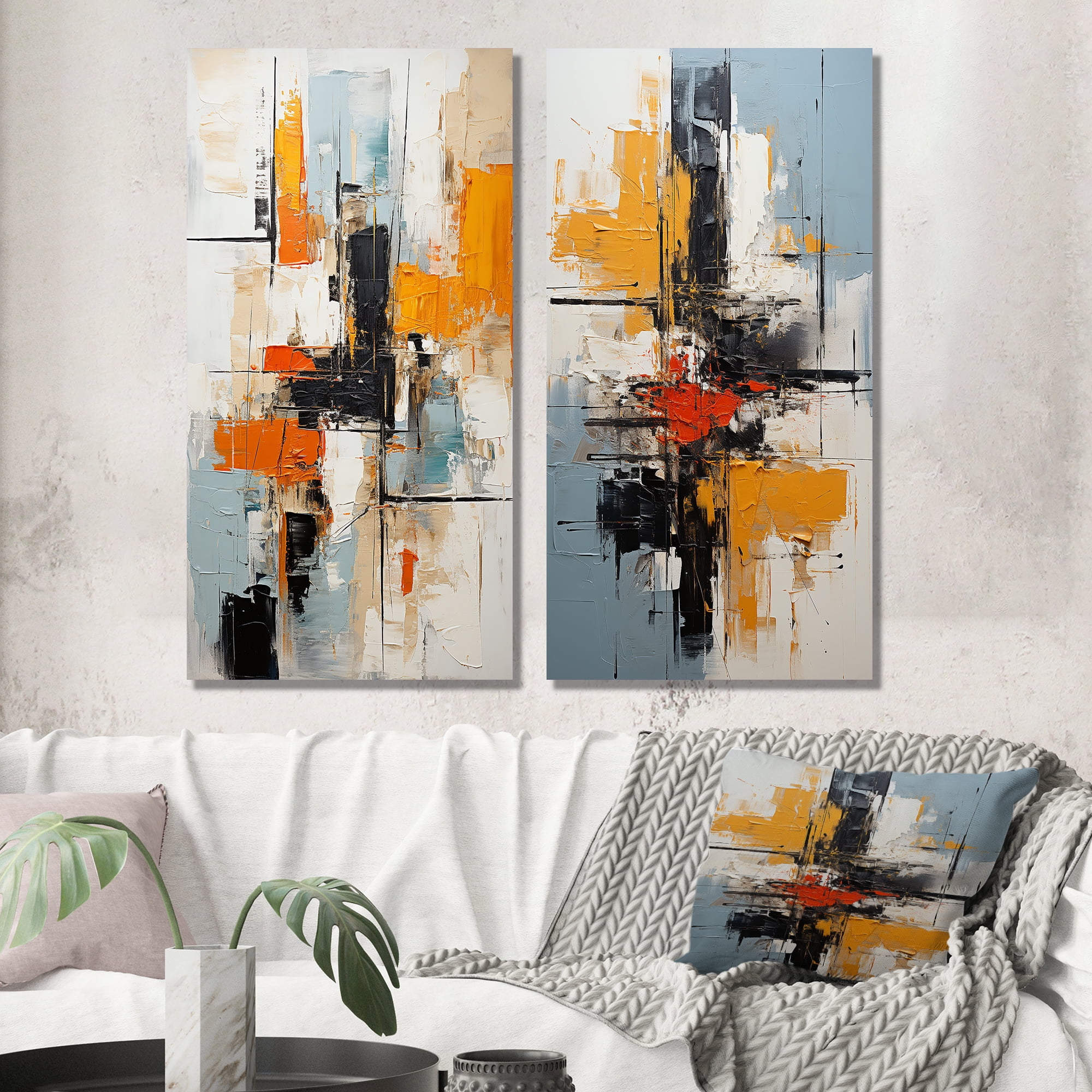 Designart "Deconstructed Colorfields Minimalist Abstraction II ...