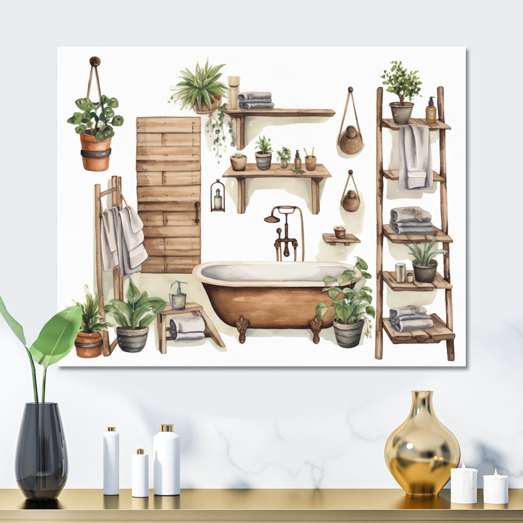 Designart "Decor with a Natural Bathroom Theme XIII" Bathroom Metal ...