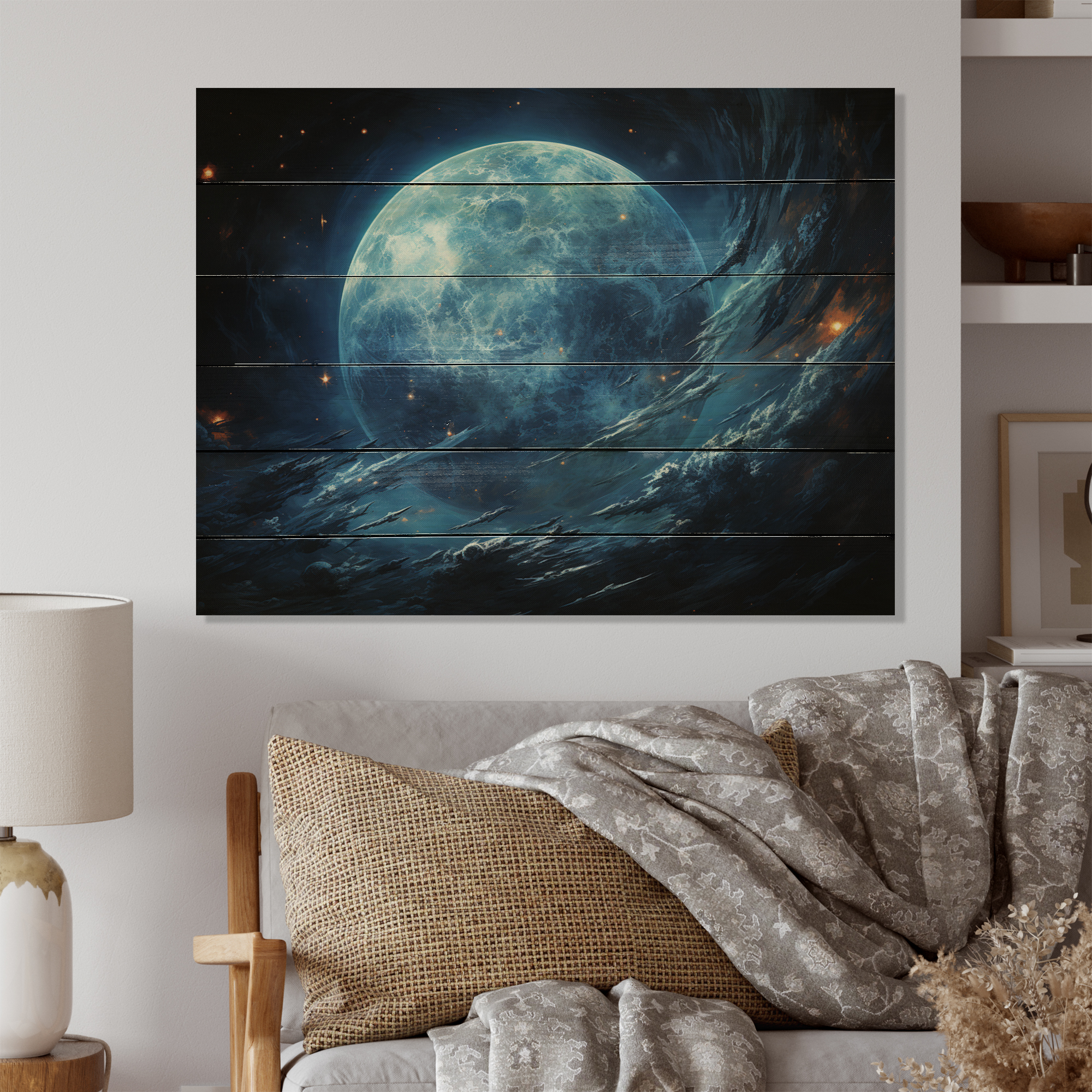 Designart "Deep Blue Neptune An Oceanic World II" Neptune Print on ...