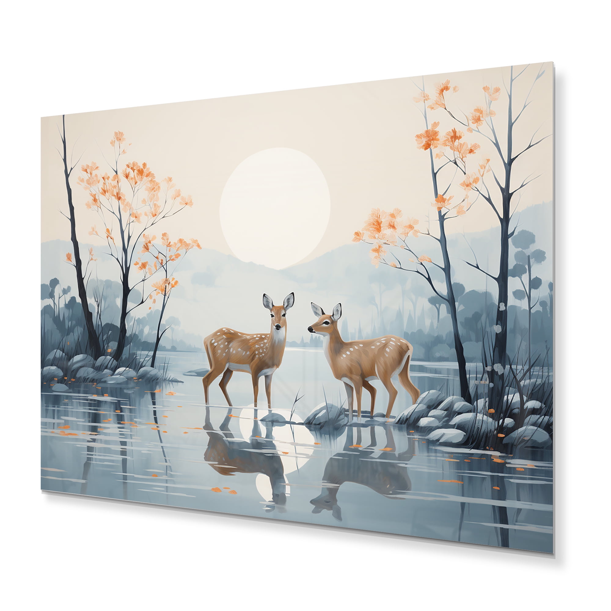 Designart "Deer Floating Animal In" Animals Metal Wall Art - Walmart.com