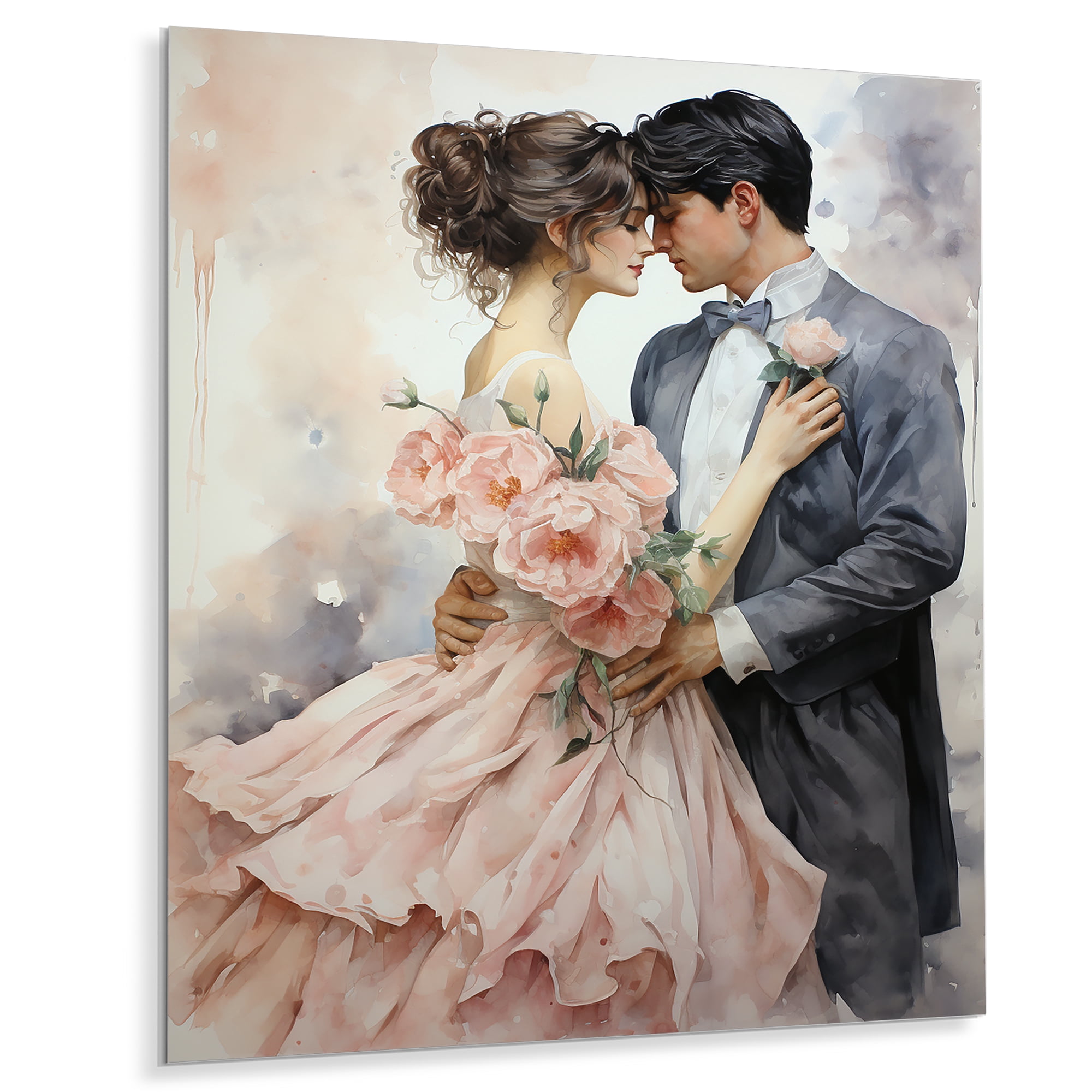 Designart "Delicate Promises of the Wedding Couple" Romantic Metal Wall ...