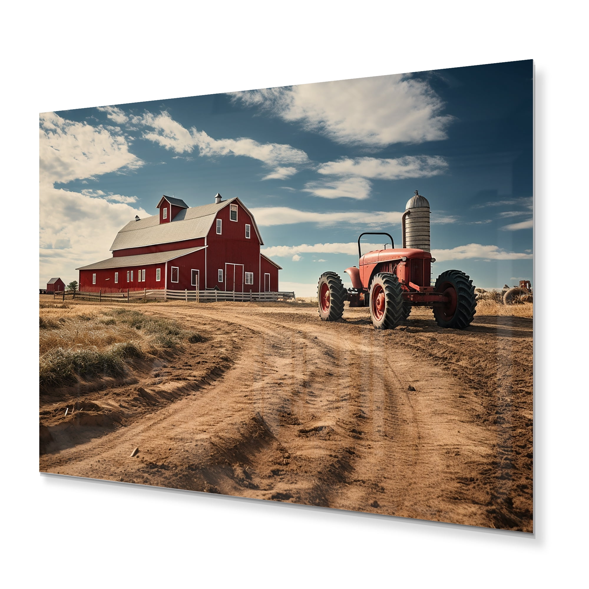 Designart "Delight Muted Farm Farmstead art painting III" Farmhouse ...