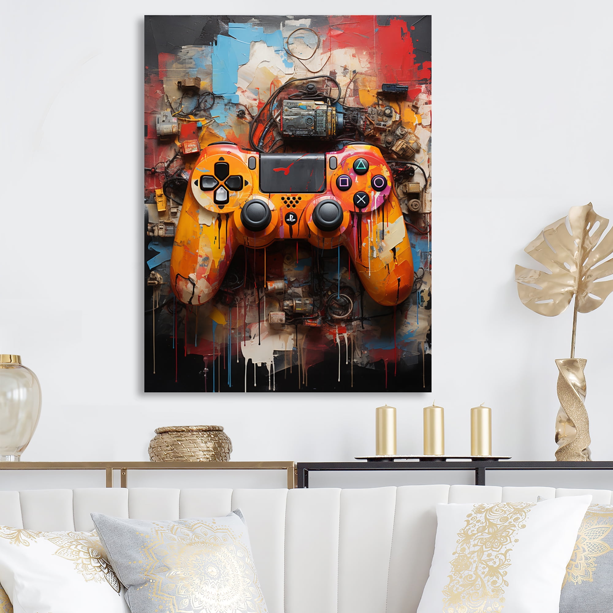 Designart "Delightful Video Game Gameplay in Color I" Video Games Metal ...