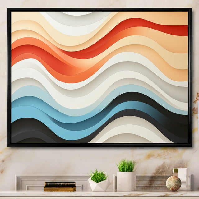 Designart "Delirium of Straight Lines in Op Art II" Modern Floater ...