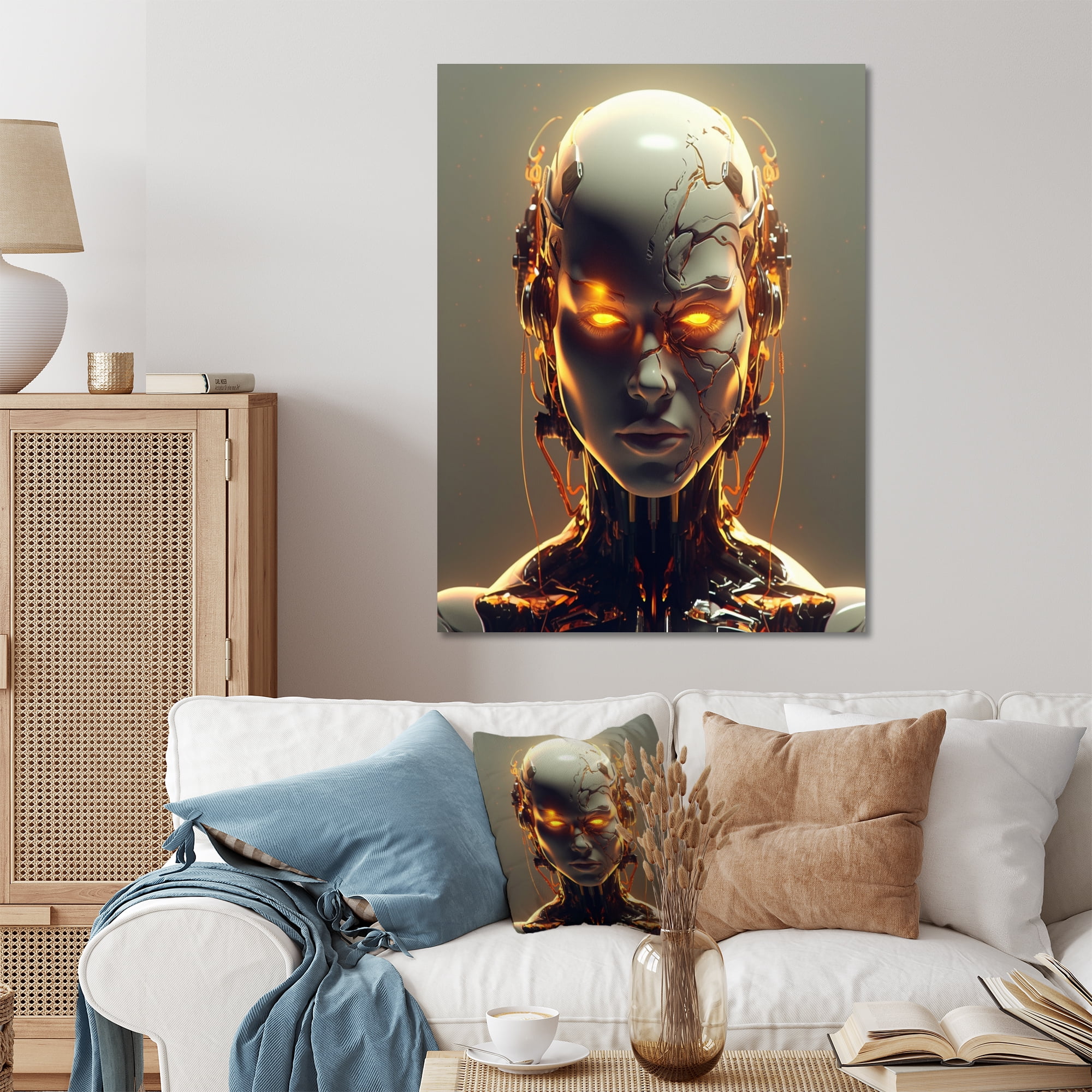Designart "Demon of the Machines III" Robot Metal Art Print - Walmart.com
