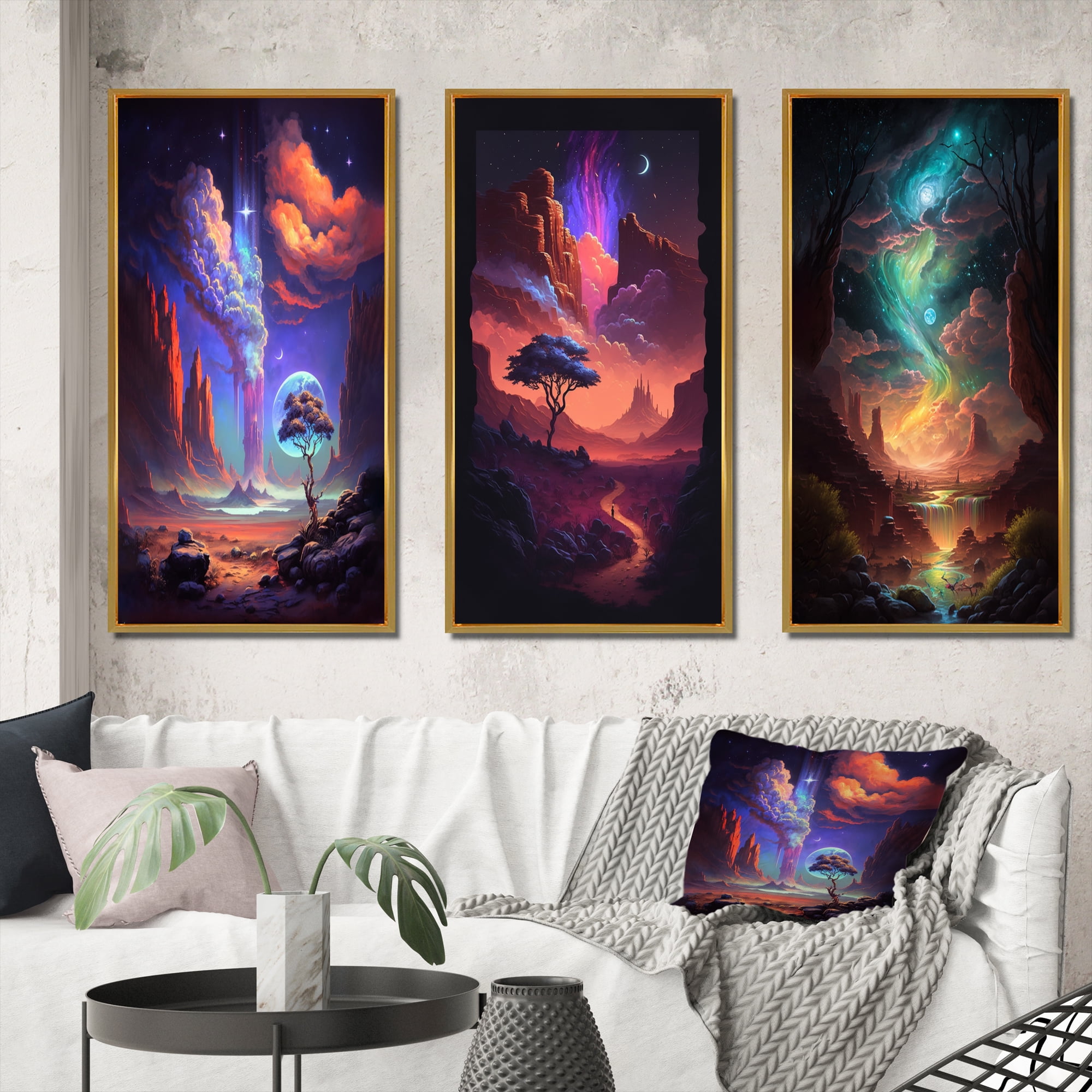 Designart "Desert Dreams Fantasy Dunes III" Landscape Desert Framed ...