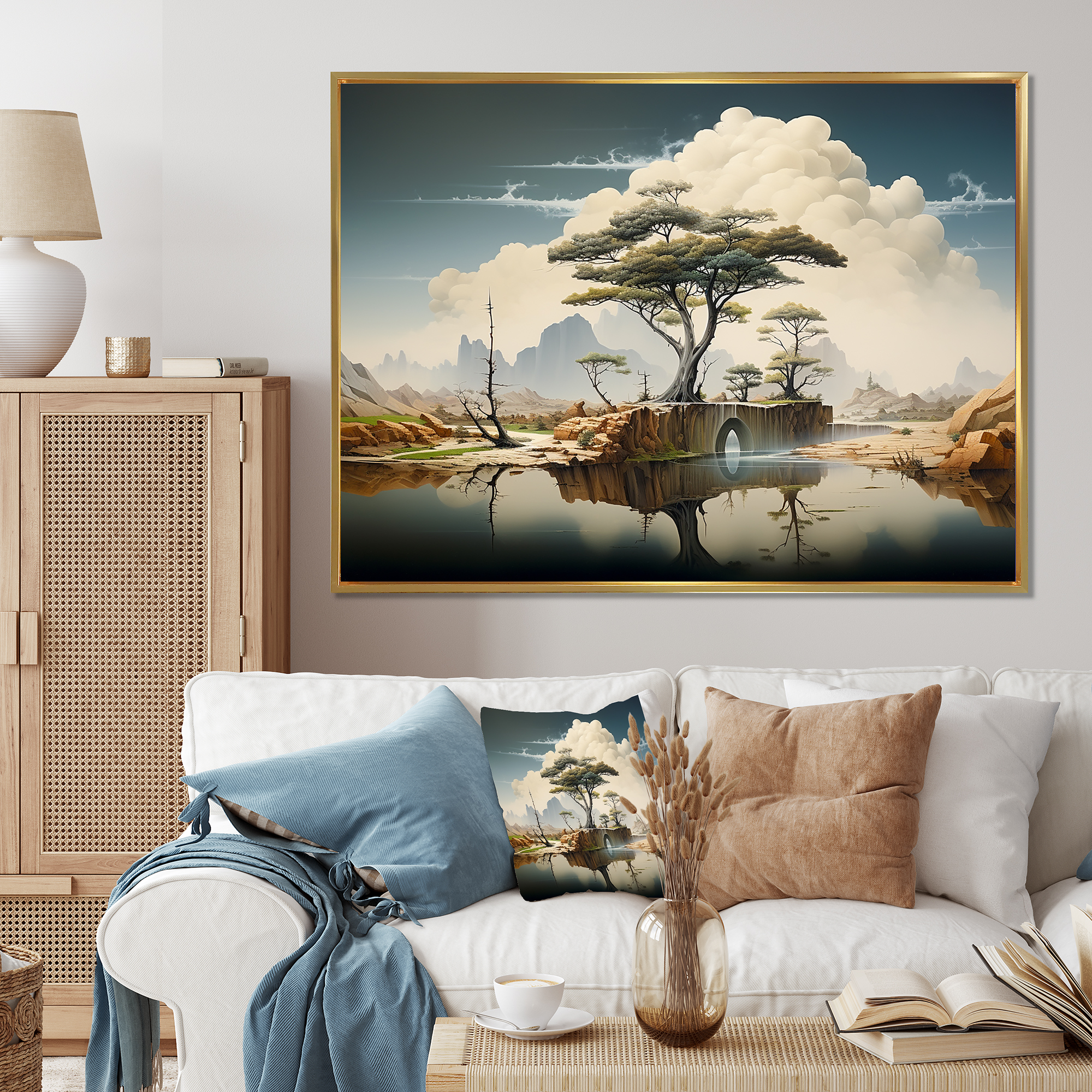 Designart "Desert Dreams Surrealism Unveiled I" Landscapes Framed Wall ...