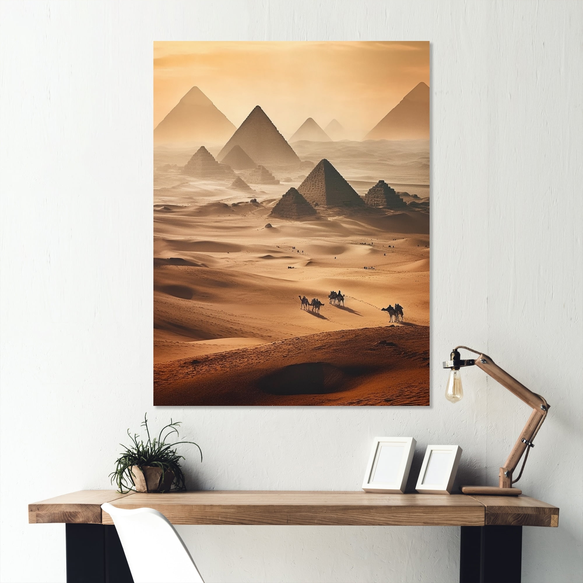Designart "Desert Journey on a Camel IV" Landscape Desert Metal Wall ...