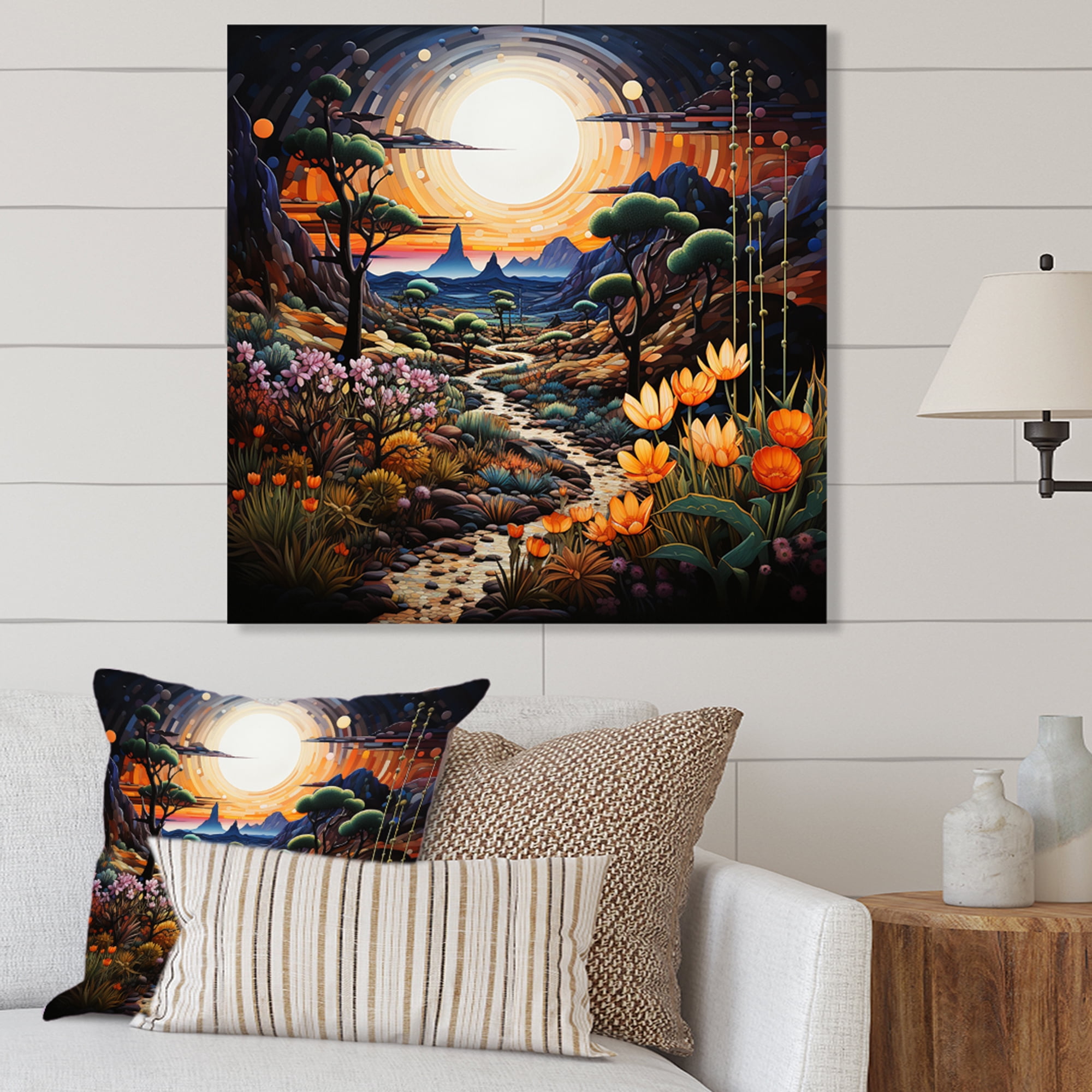 Designart "Desert Mystique painting" Landscapes Metal Wall Decor ...