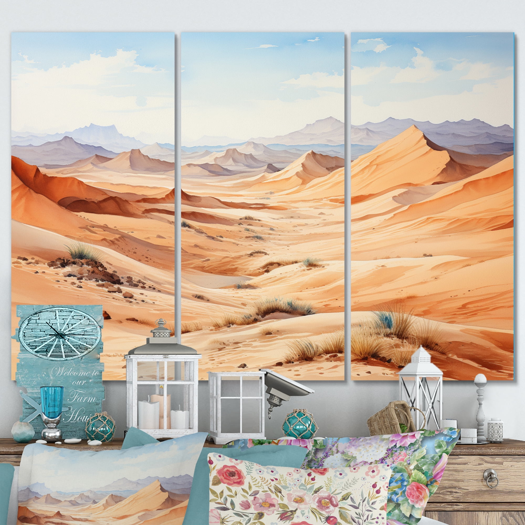 Designart "Desert Sandscape I" Landscapes Metal Wall Art Set - Walmart.com