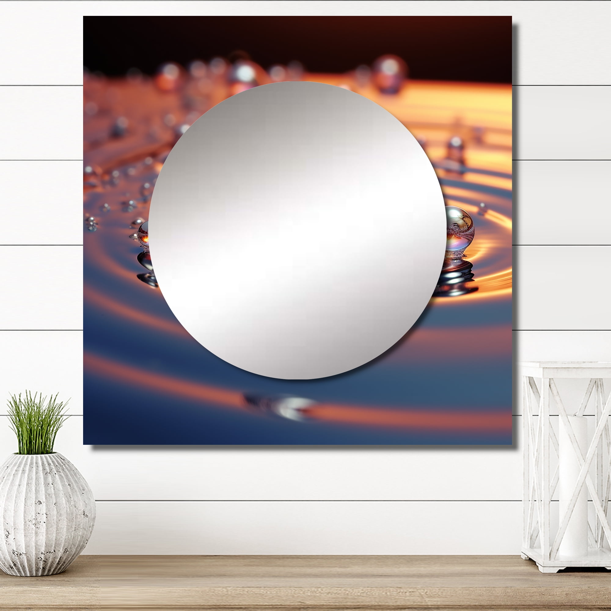 Designart "Dewy Morn Concentric Reflections Of Pink And Blue" Flowers ...