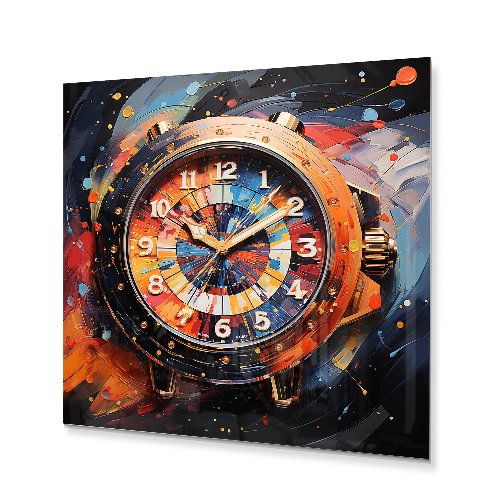 Designart "Diamond Dusk Luxury Watch painting III" Fashion Metal Wall ...