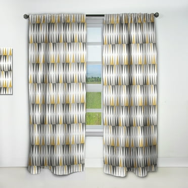 Designart 'Pastel Circular Retro Pattern IV' Mid-Century Modern Curtain ...